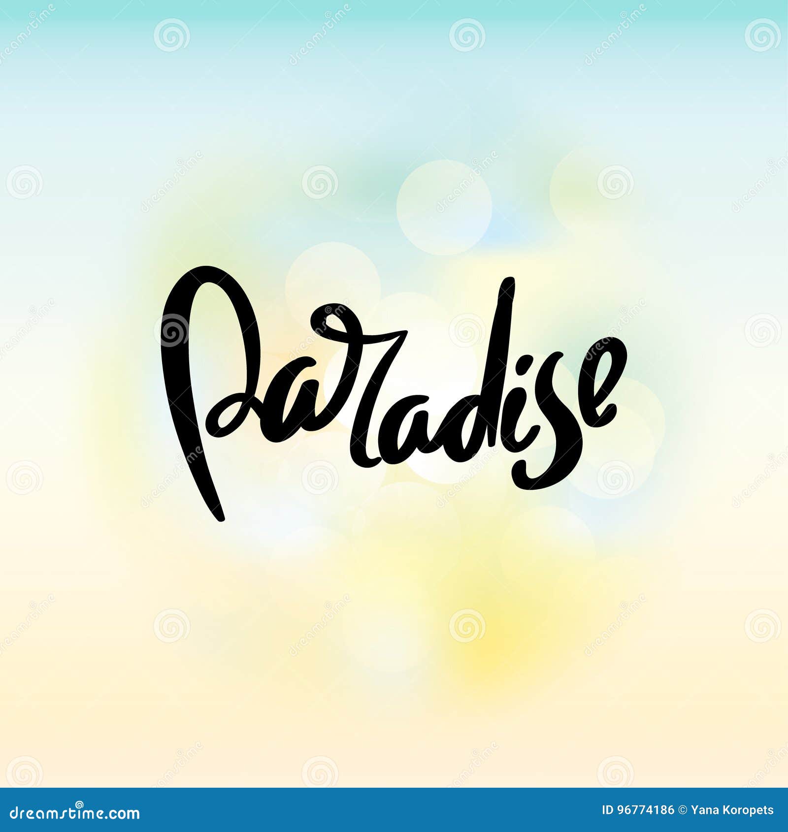 Paradise Hand Written Typography Poster. Stock Vector - Illustration of ...
