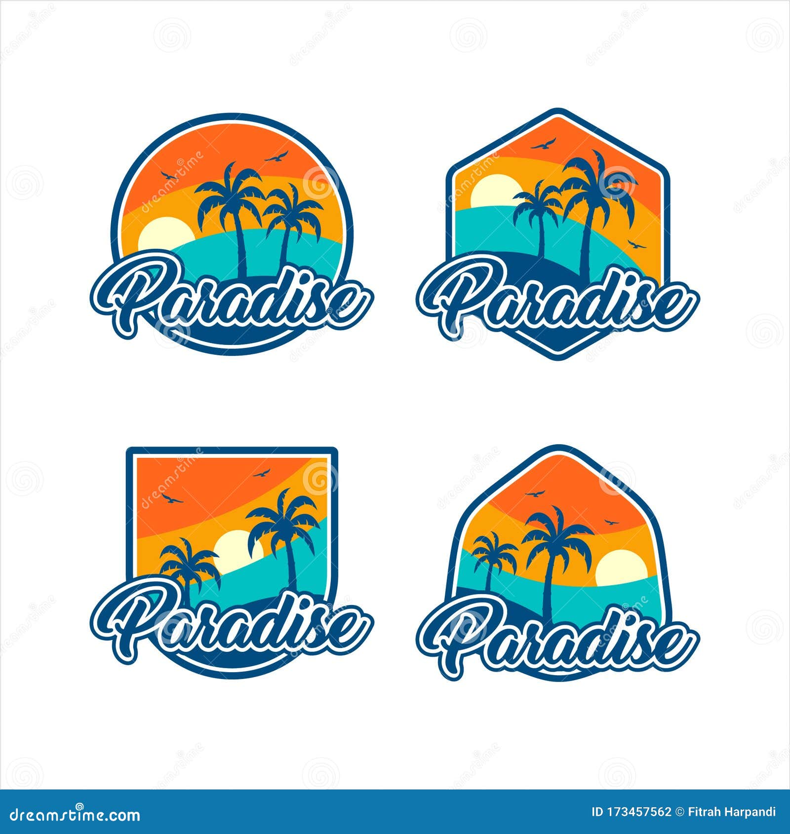 Paradise Logo Design Vector Illustrations Stock Vector - Illustration ...
