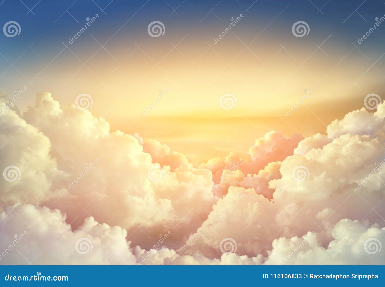 Paradise Sky Background with Large Clouds Range Stock Image - Image of ...