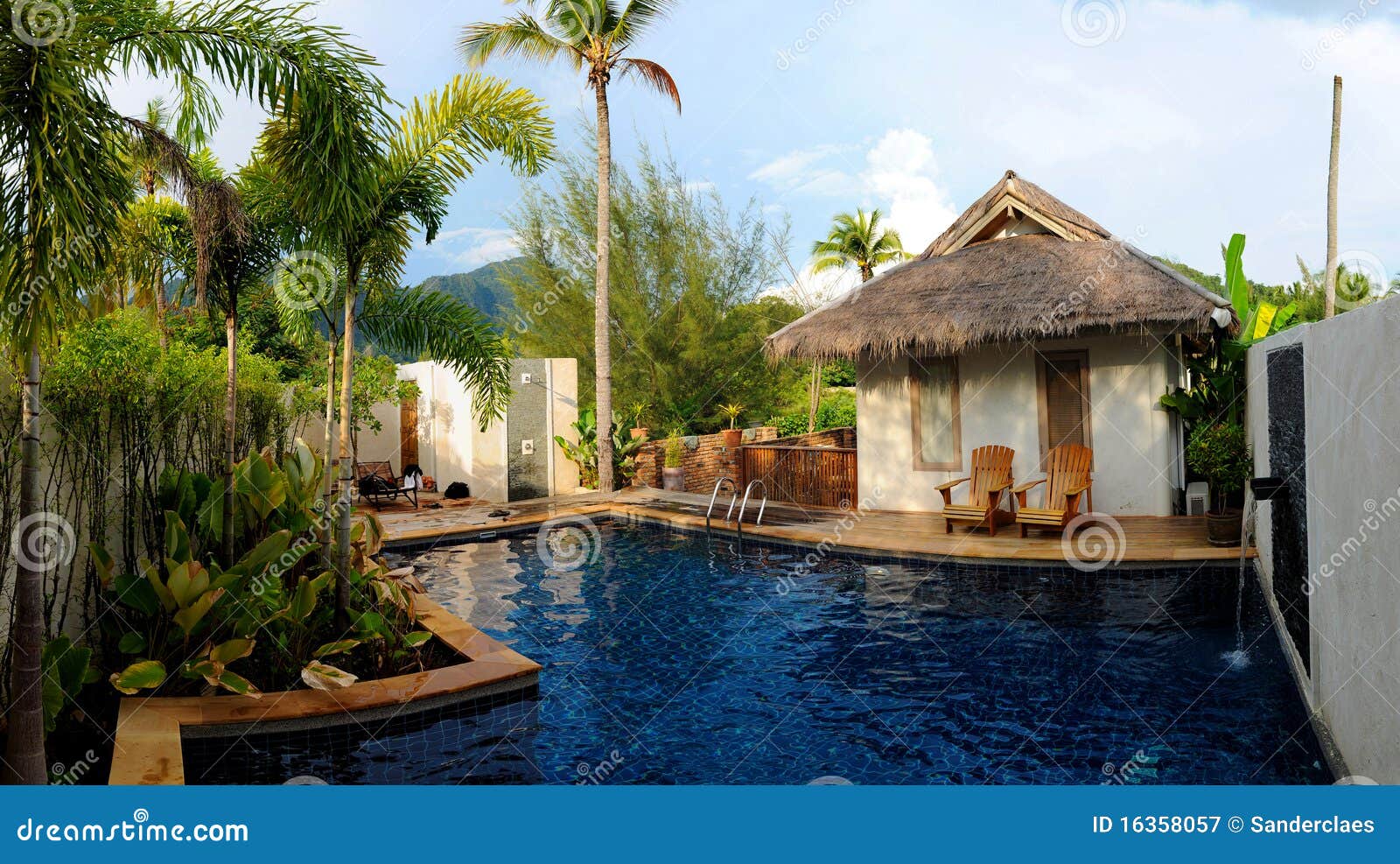 Paradise swimming pool stock image. Image of pretty, splash - 16358057