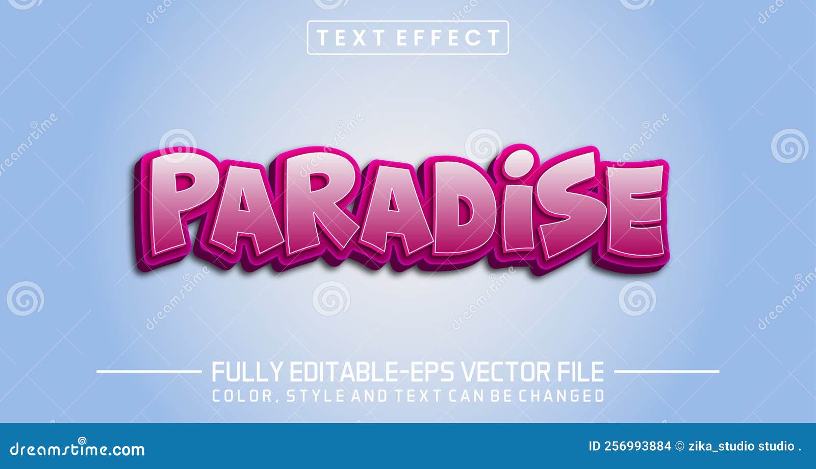 Paradise Text Effect - Editable 3D Text Style Stock Vector ...
