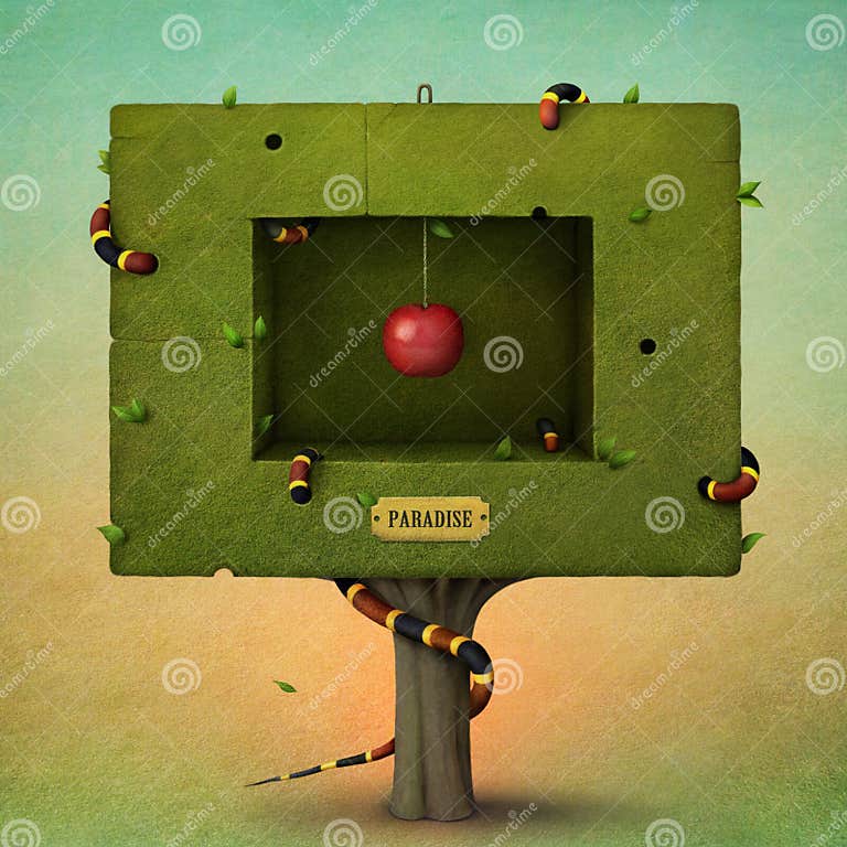 Paradise tree. stock illustration. Illustration of environment - 24091814