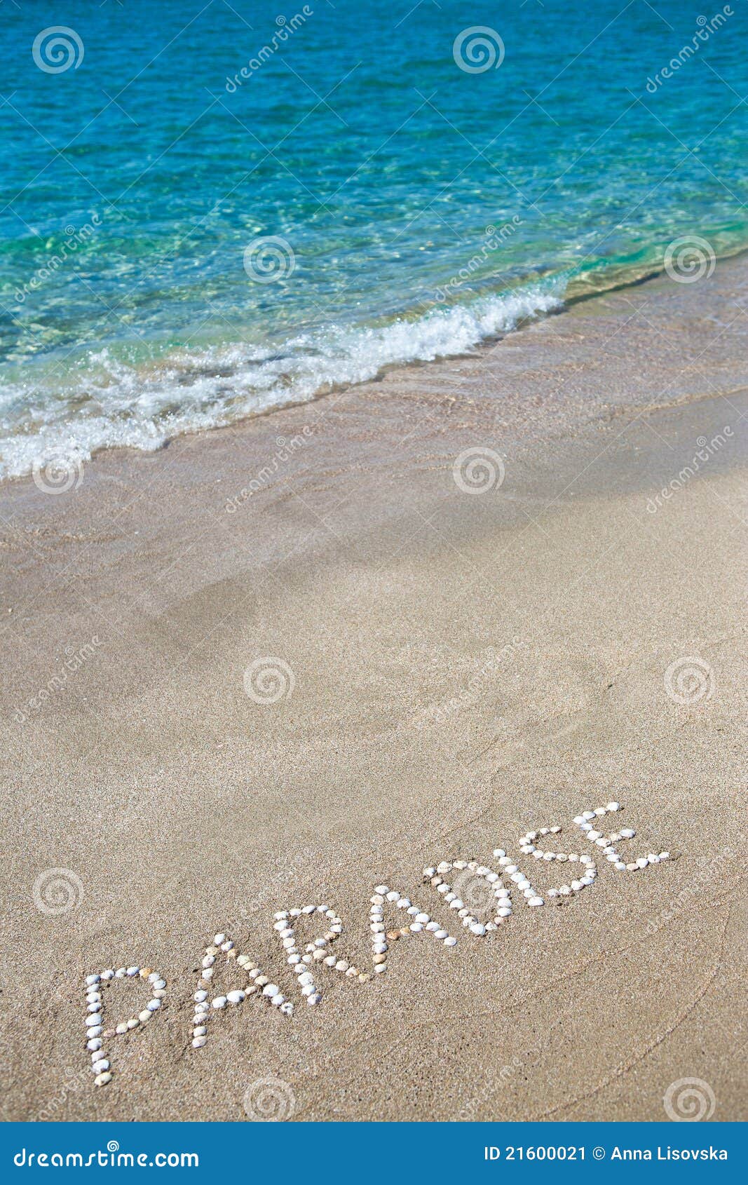 Paradise Written on the Sand Stock Image - Image of climate, white ...