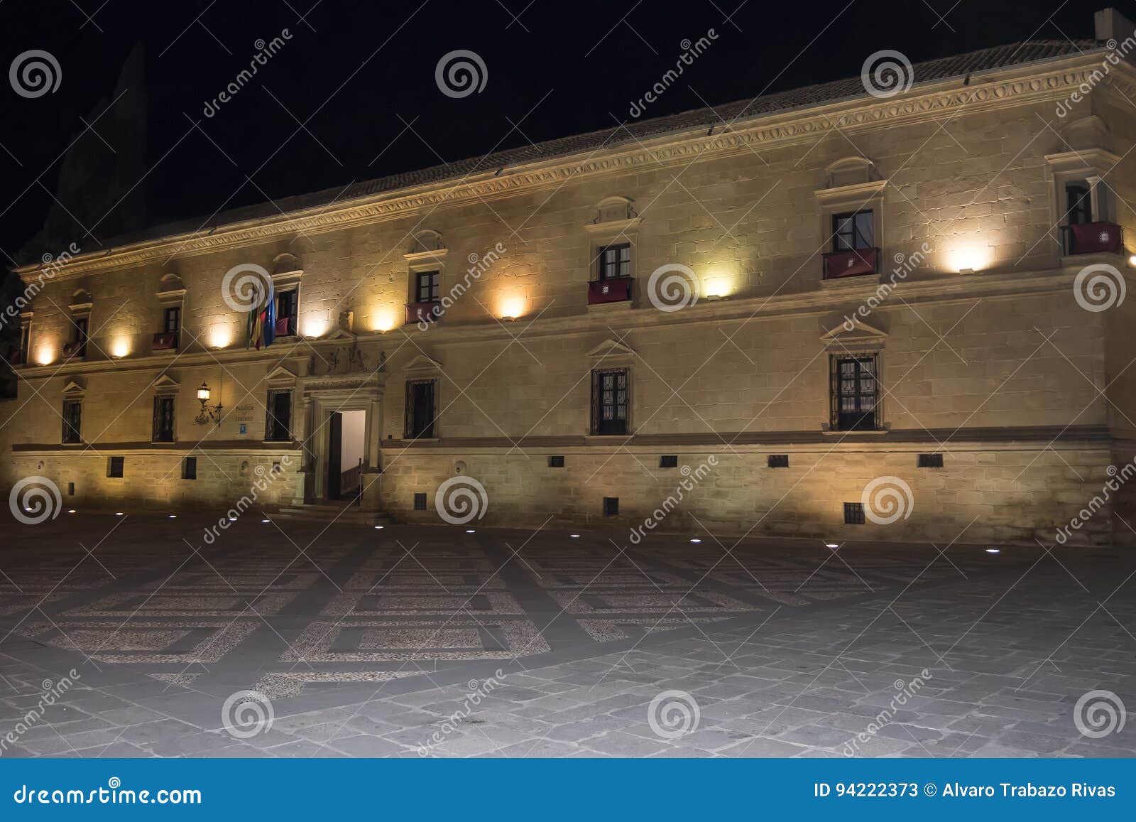 Parador Hotel at Night in Ubeda, Jaen, Spain Stock Image - Image of ...