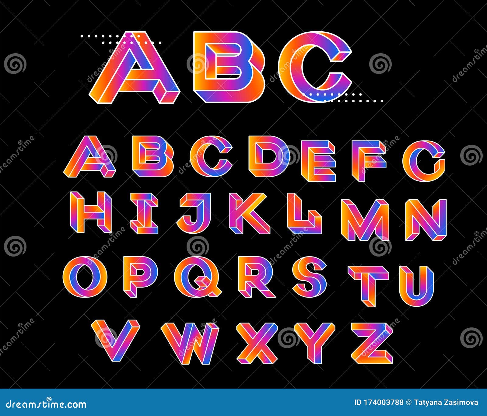Paradox Shape Font. Impossible Letters. Set of Vector Letters ...