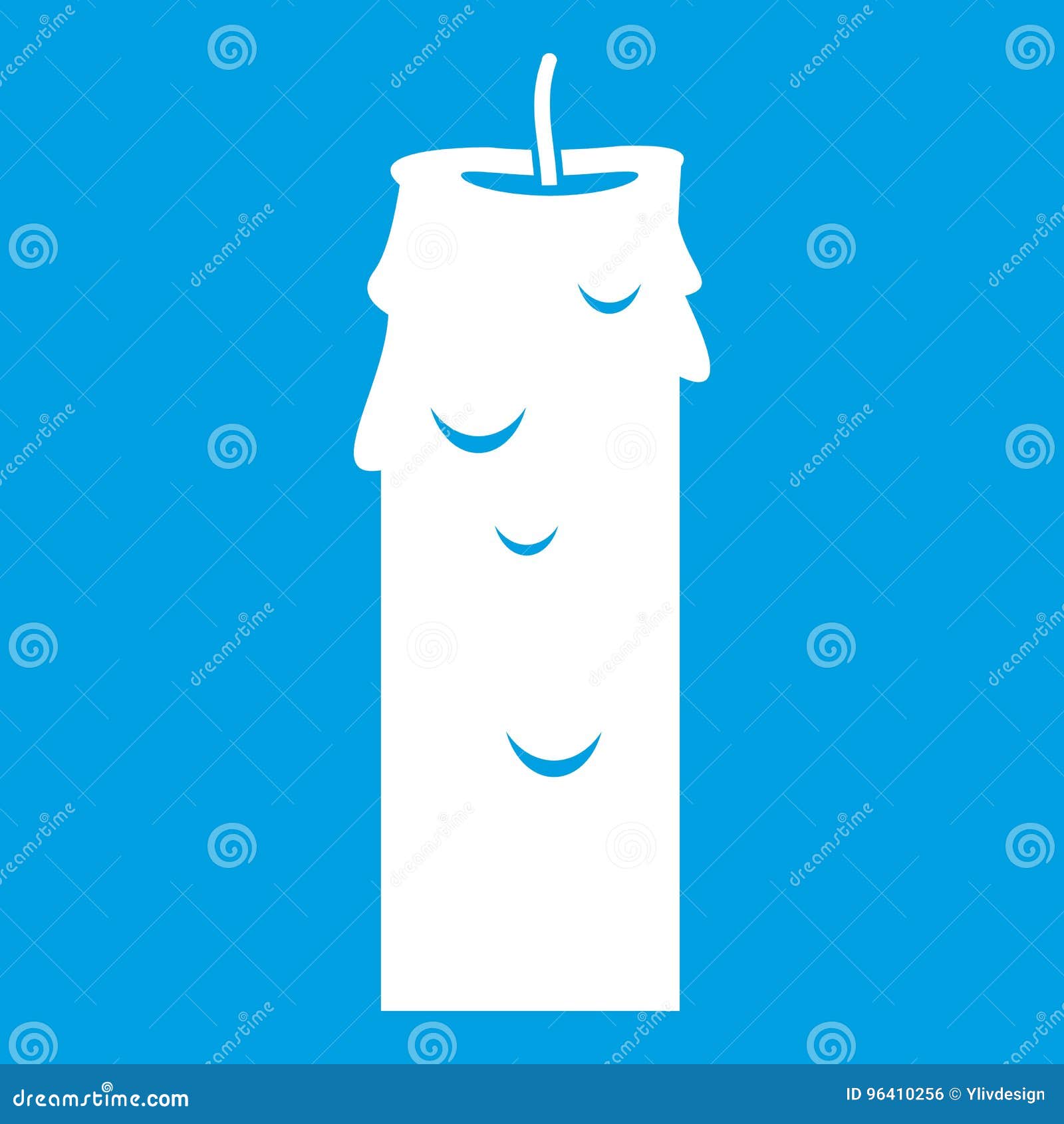 Paraffin candle icon white stock vector. Illustration of candlewick ...