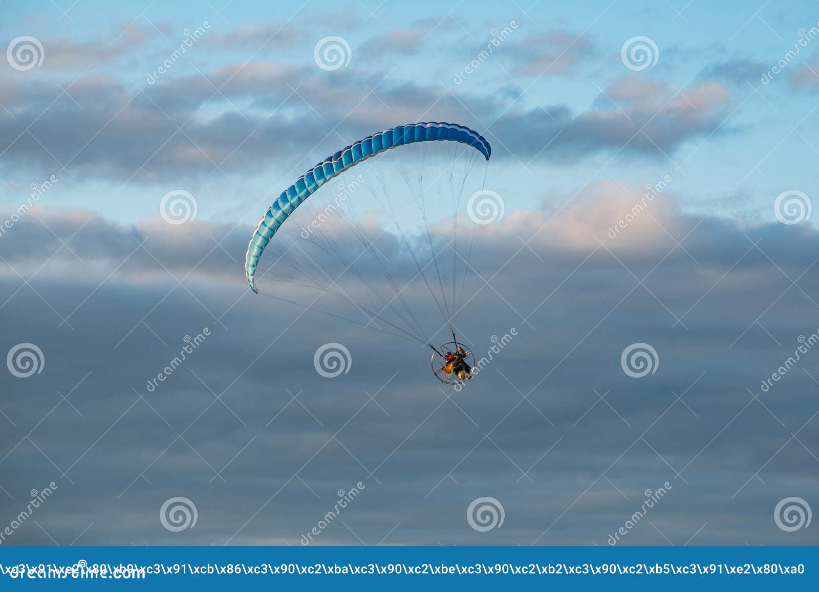 Paraglide with a Motor High in the Sky Stock Image - Image of ...