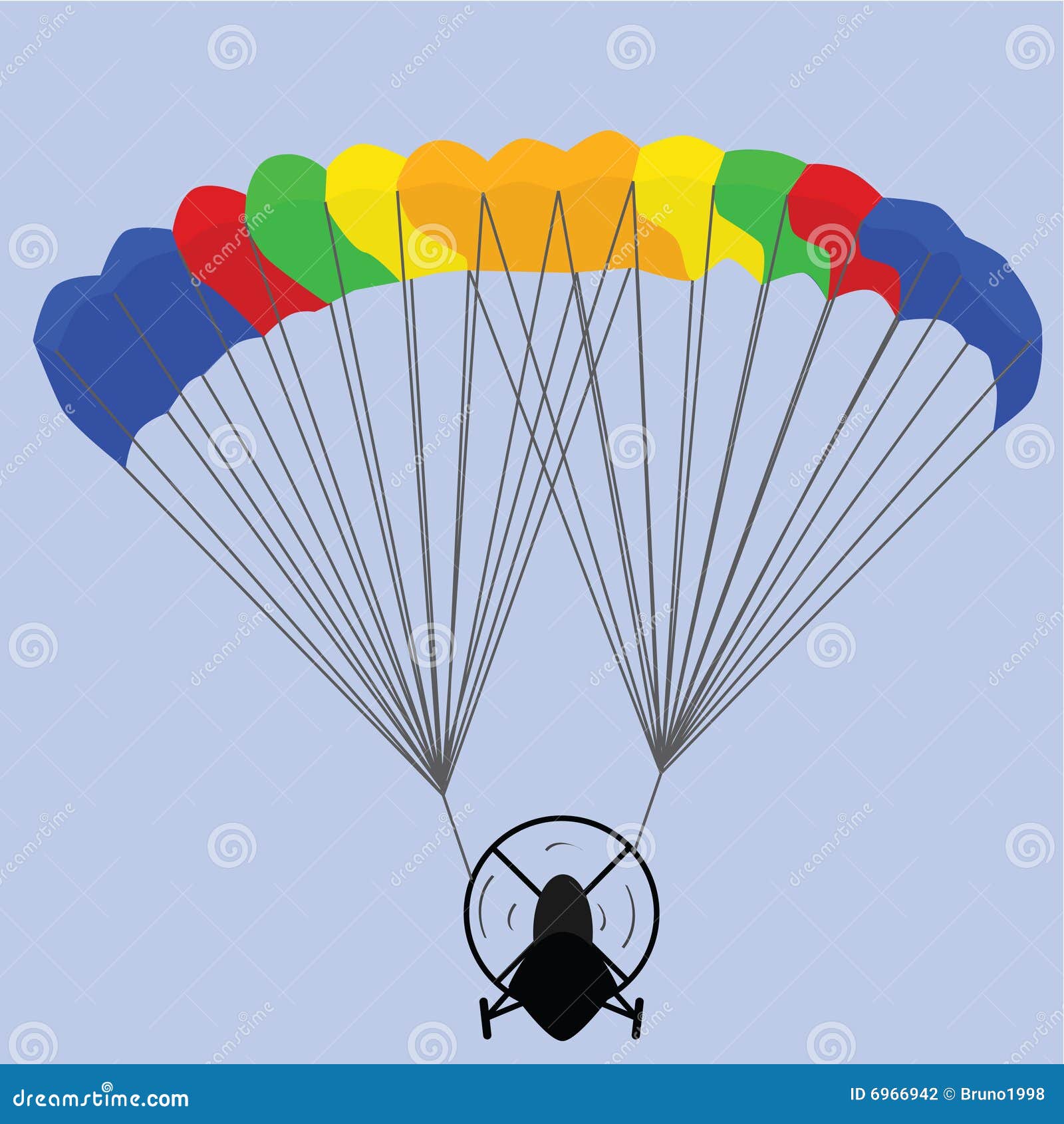 Paraglider stock vector. Illustration of aviation, freedom - 6966942
