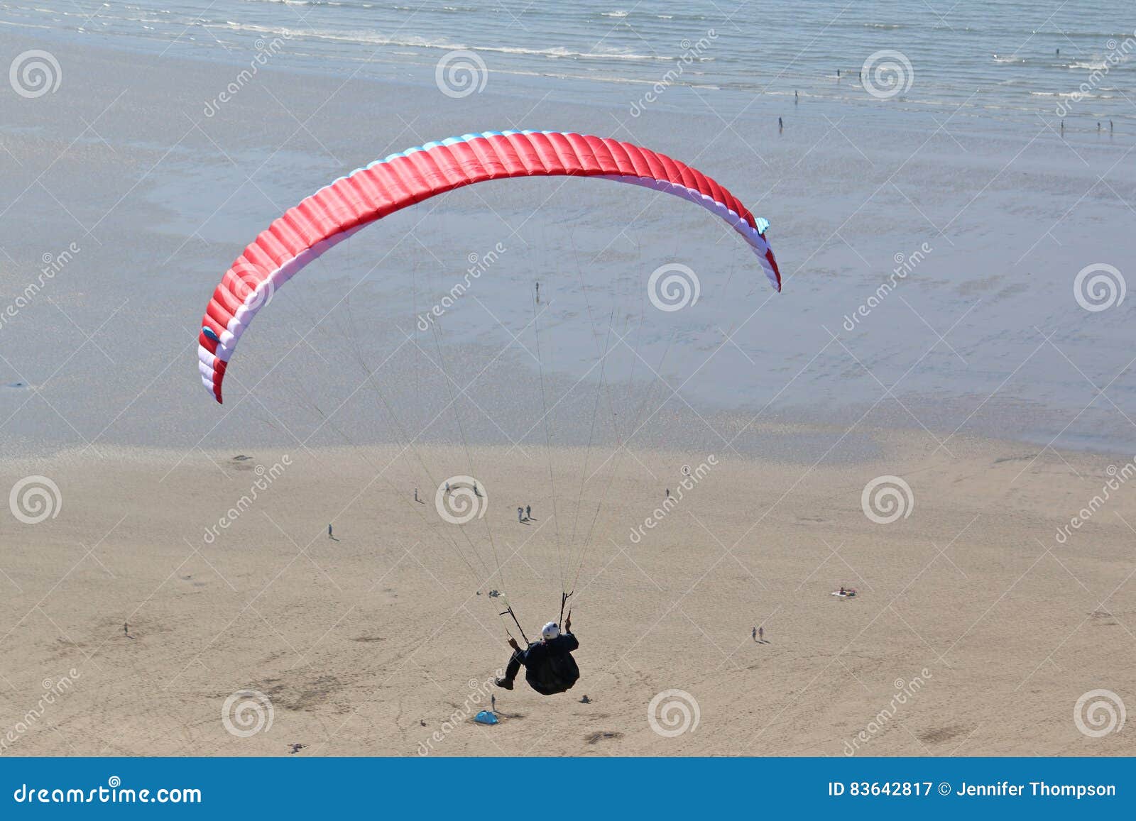 Paraglider Above Rhossili Beach Stock Image - Image of kite, flyer ...