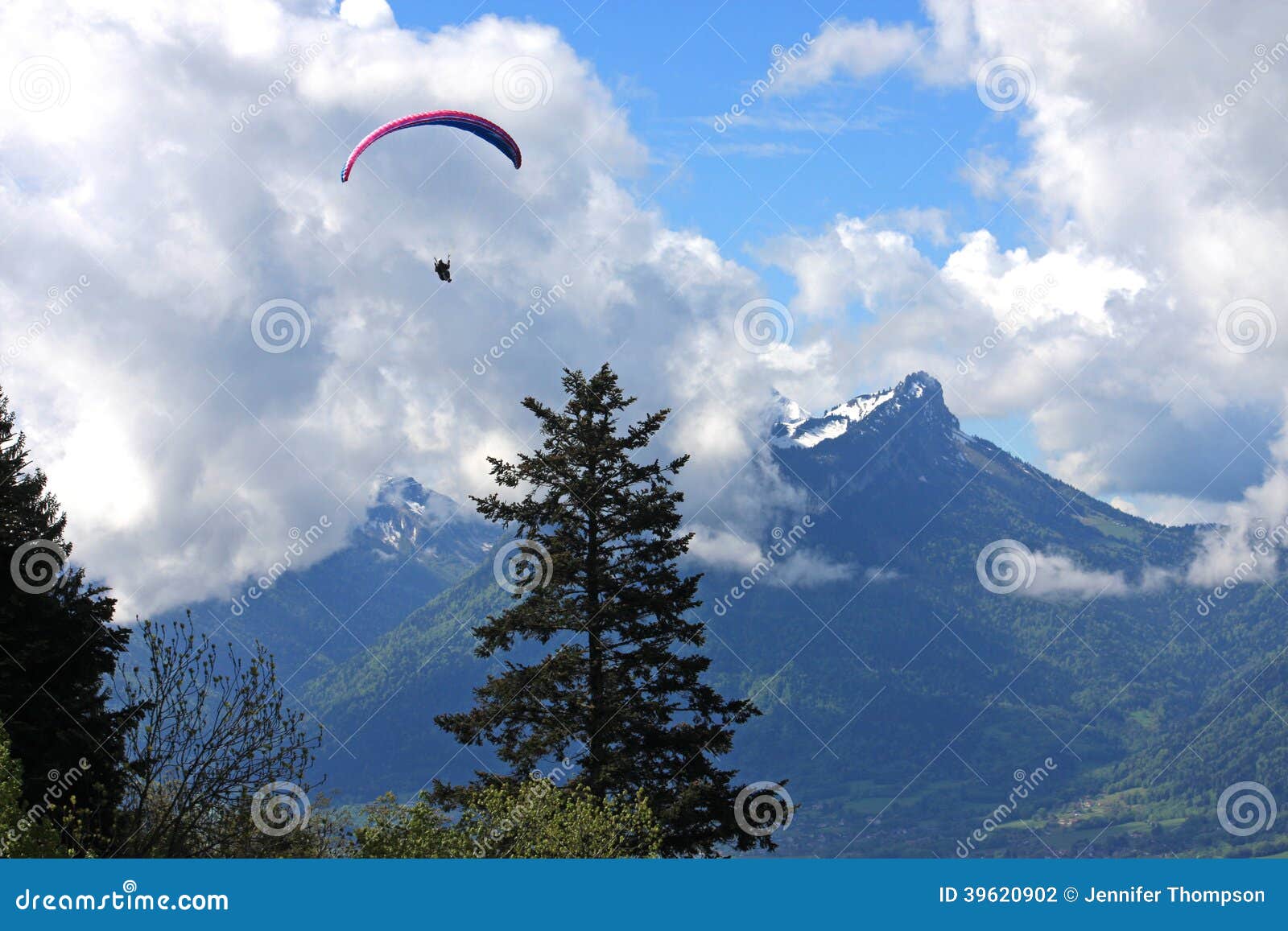 Paraglider in the Alps stock photo. Image of flier, france - 39620902