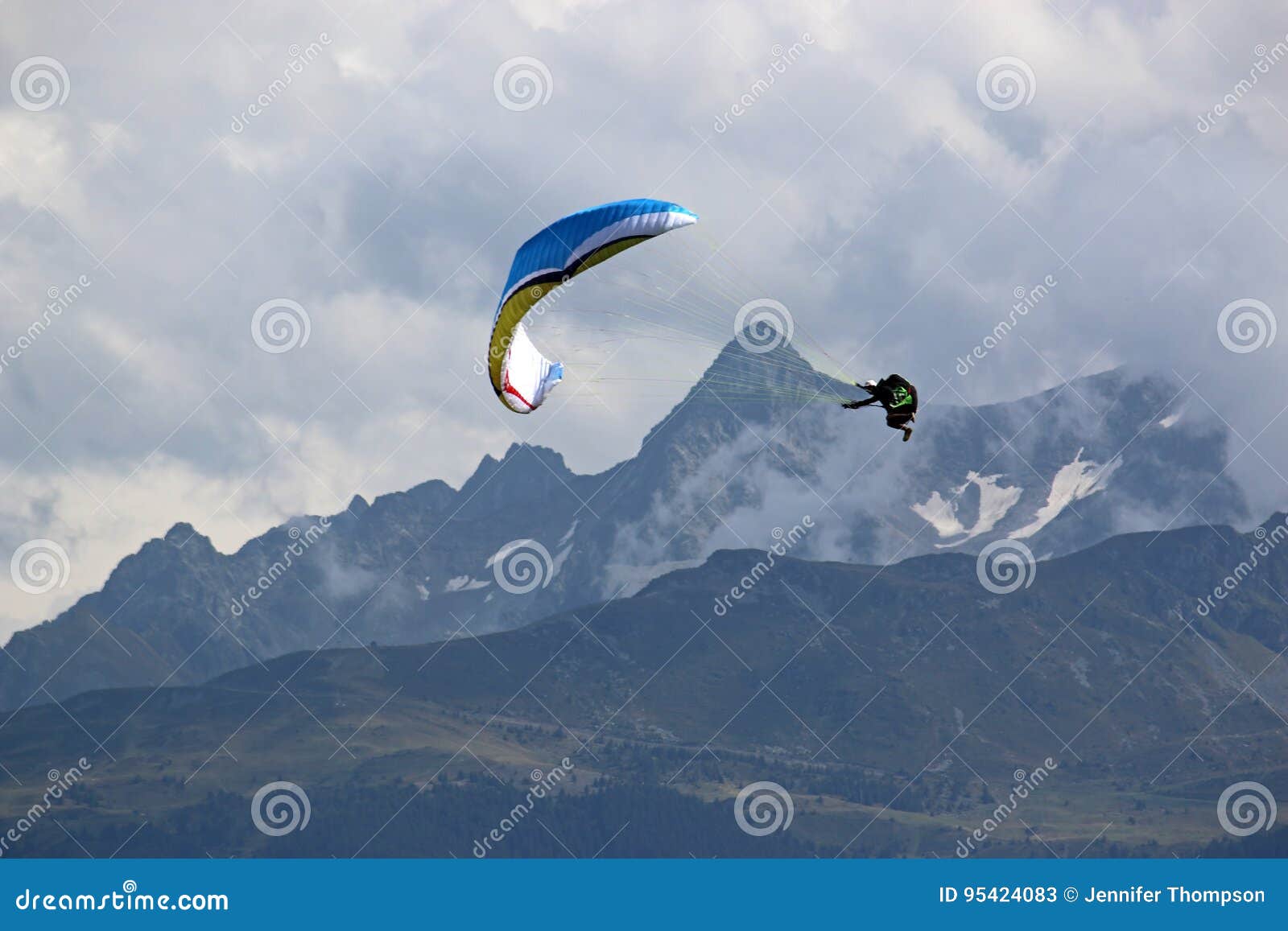 Paraglider in the Alps stock image. Image of touvet, cliff - 95424083