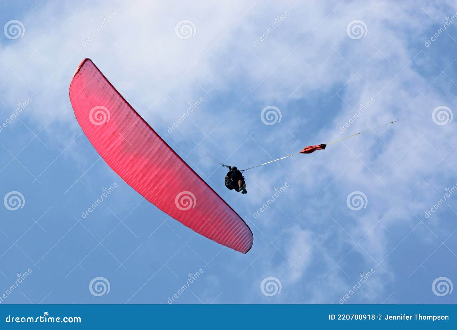 Paraglider Being Towed on a Winch Launch Stock Photo - Image of winch ...