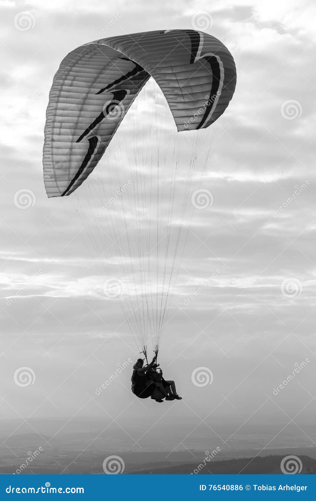 Paraglider black and white stock photo. Image of freedom - 76540886