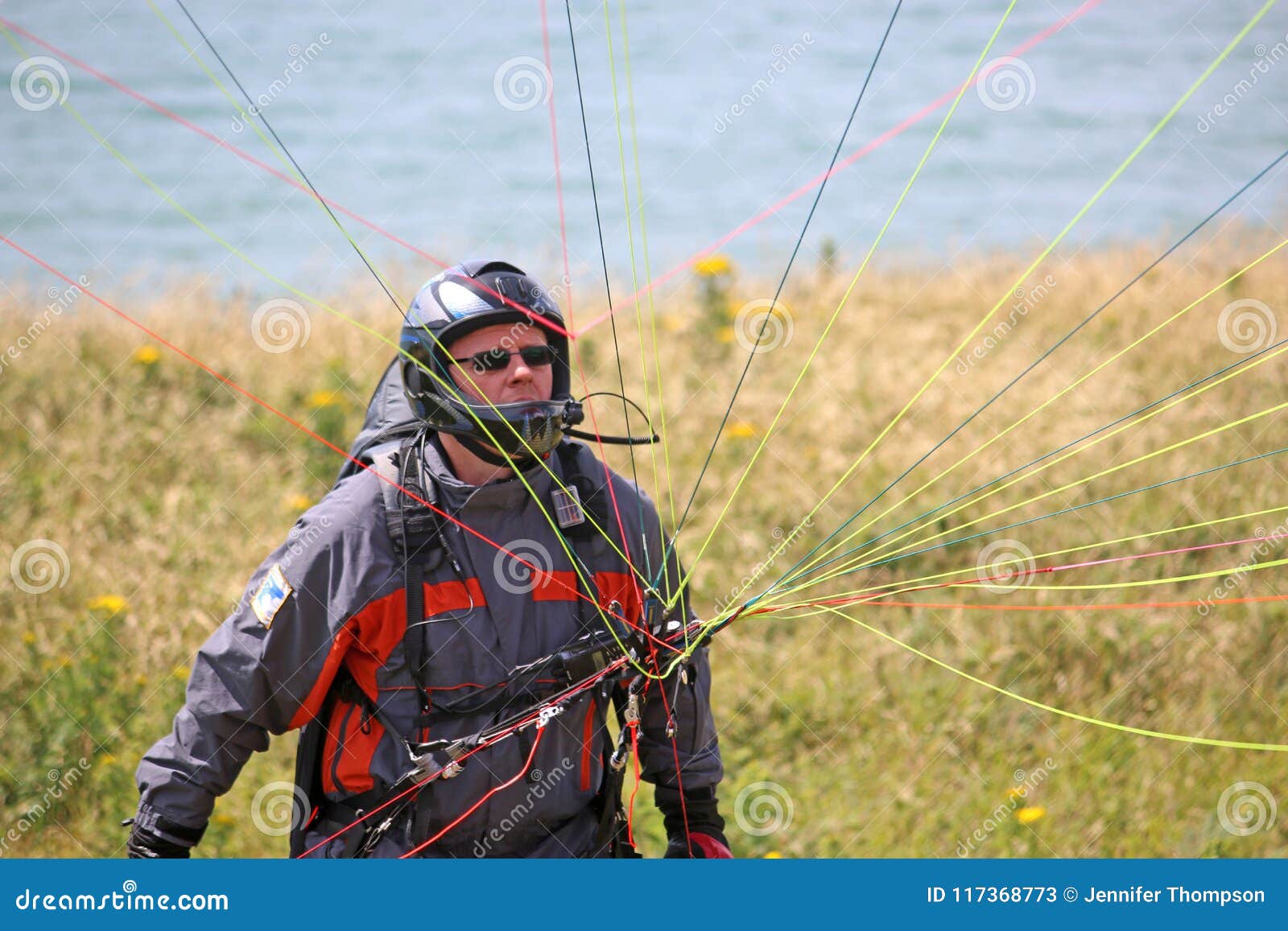 Paraglider launching stock image. Image of reverse, paragliding - 117368773