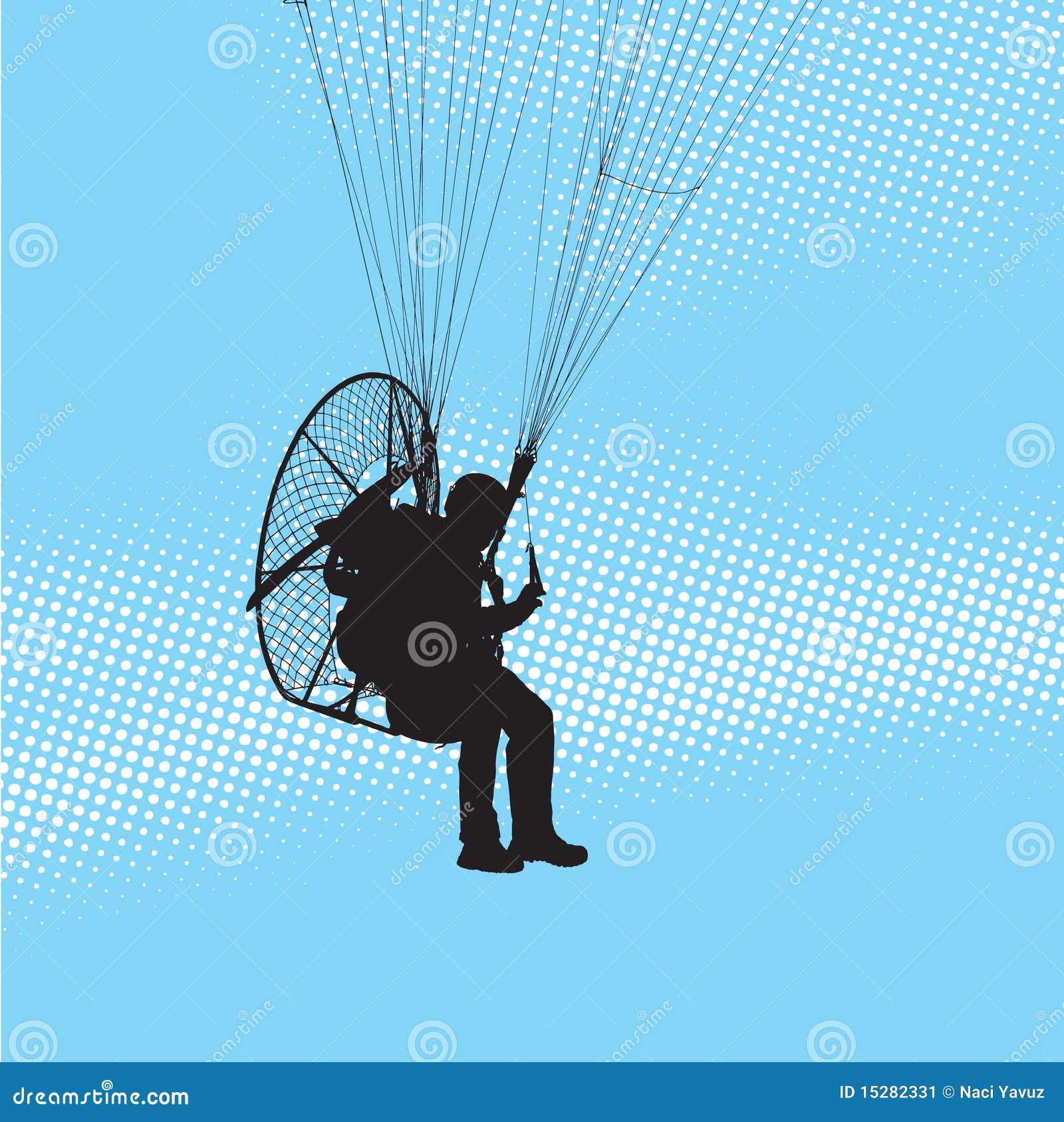 Paraglider flight stock vector. Illustration of helmet - 15282331
