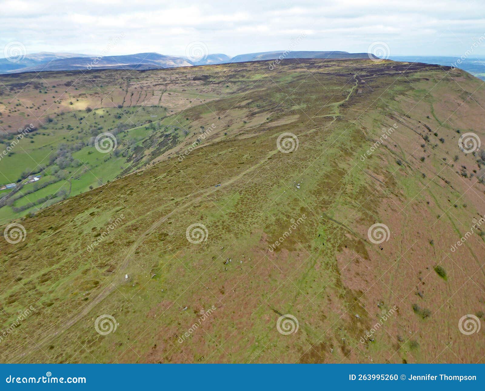 Paraglider Flying Above the Ridge at Pandy, Wales Stock Photo - Image ...