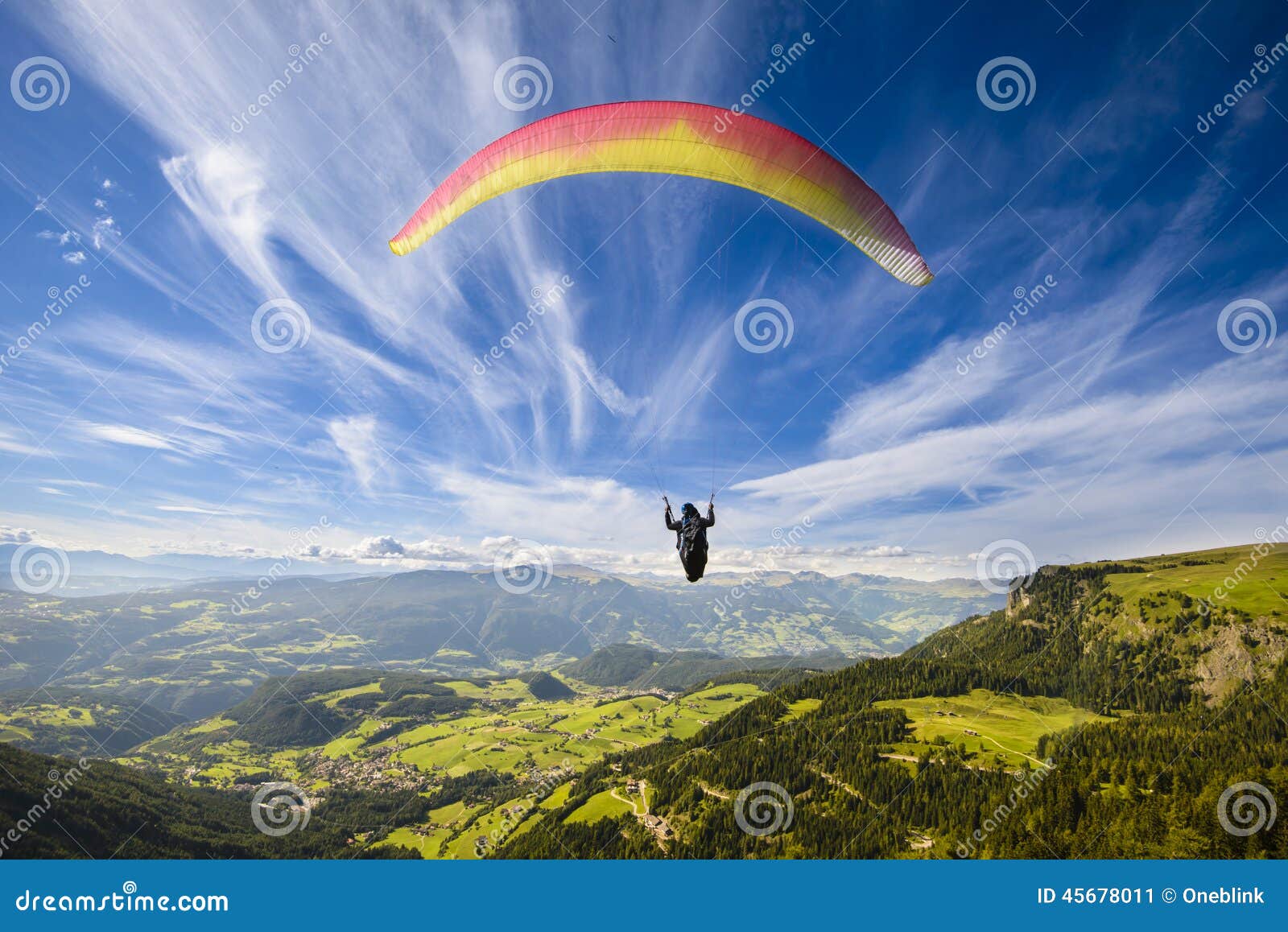 Paraglider Flying Over Mountains Stock Image - Image of scary ...