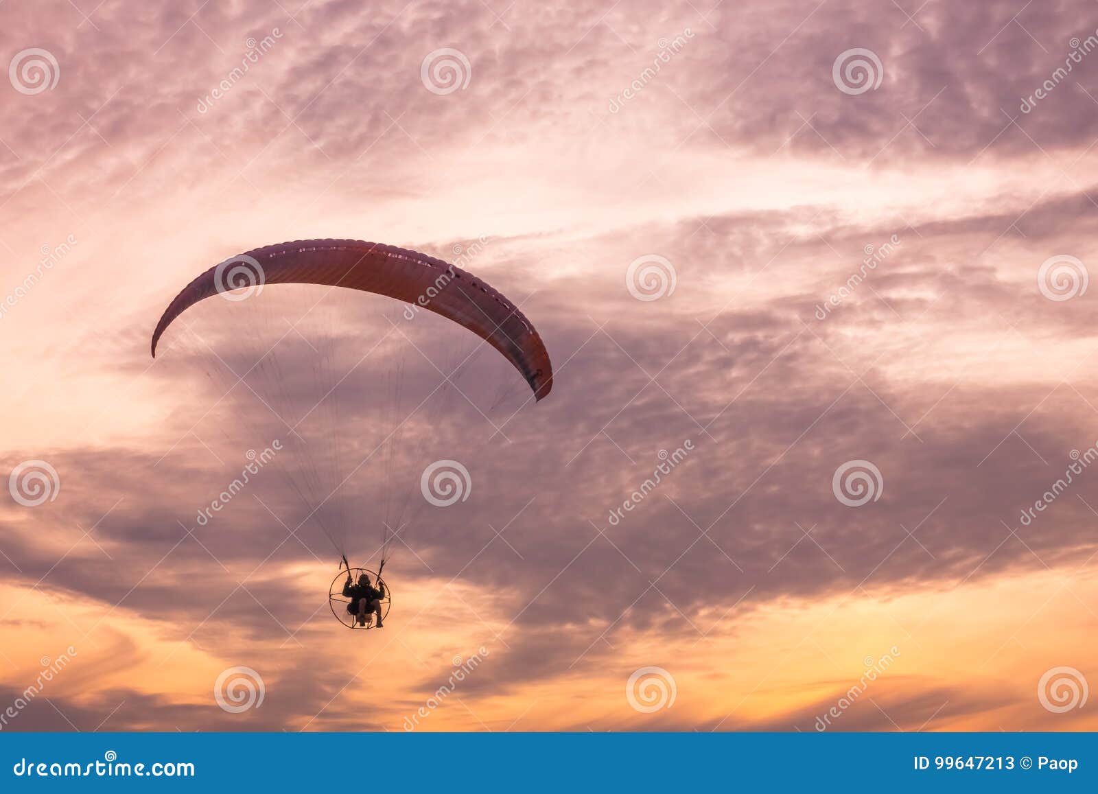 Paraglider Flying at Sunset Editorial Stock Photo - Image of gliders ...