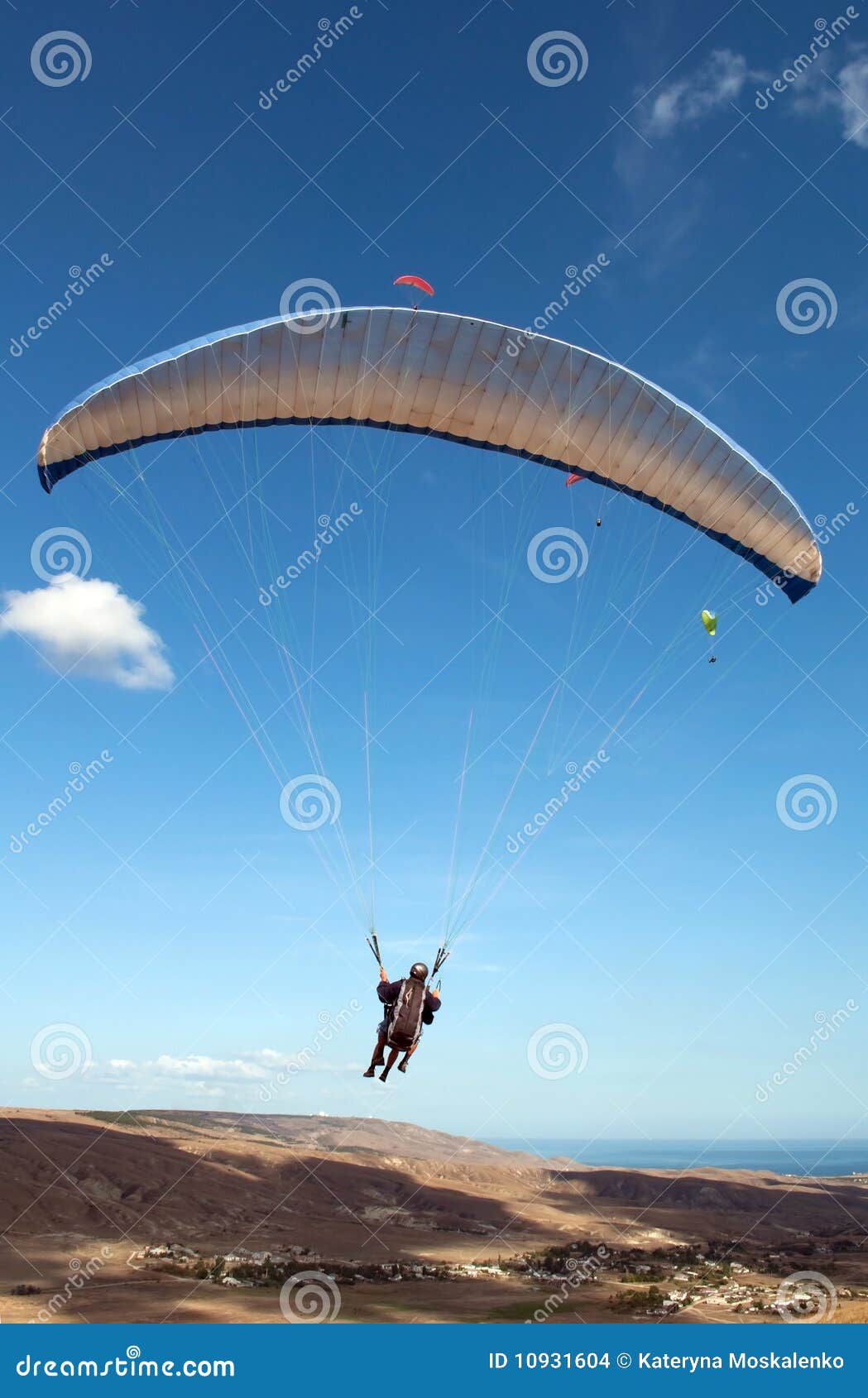 Paraglider Flying in the Sky Stock Photo - Image of freedom ...