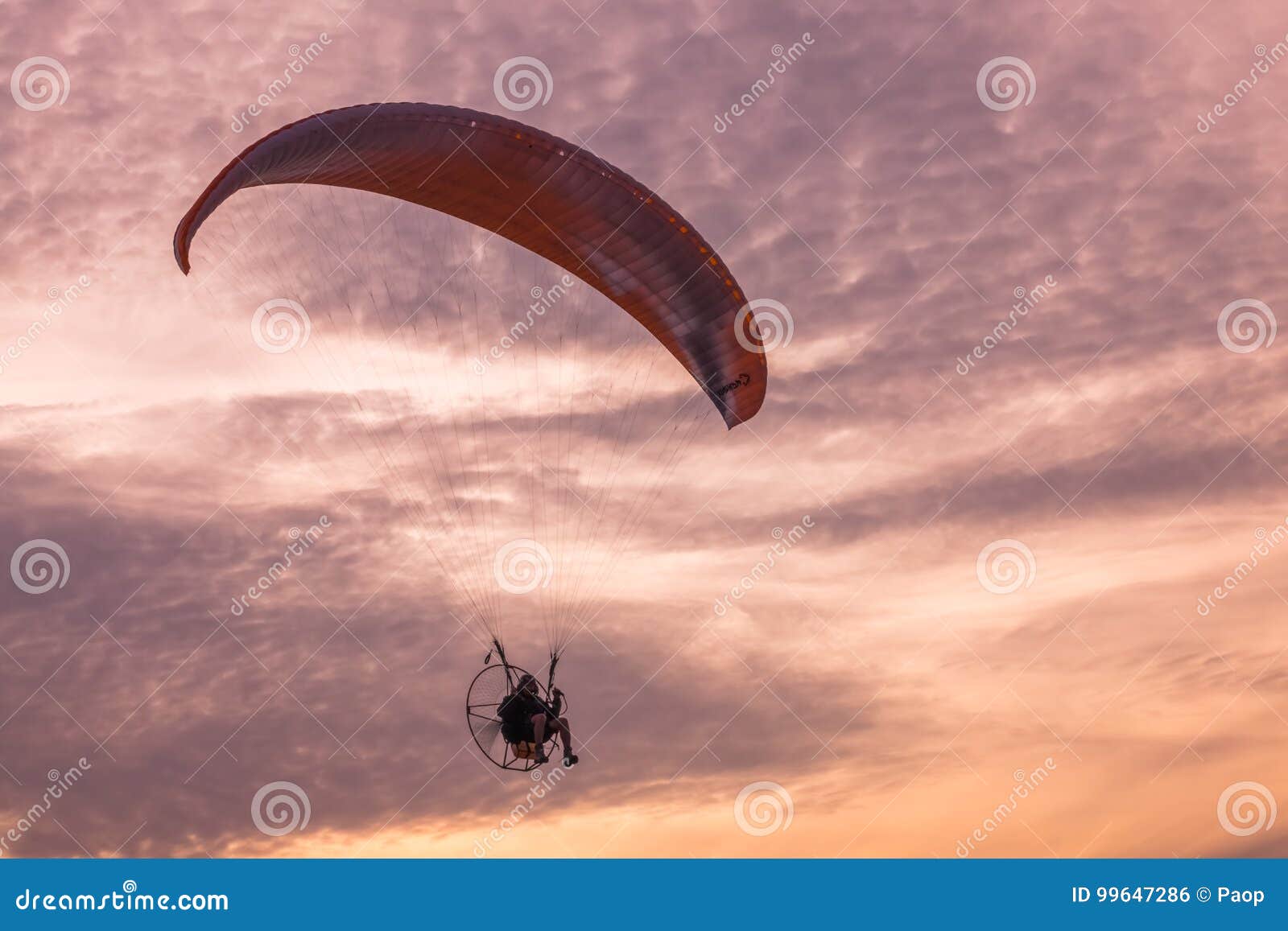 Paraglider Flying at Sunset Editorial Photo - Image of challenge, dawn ...