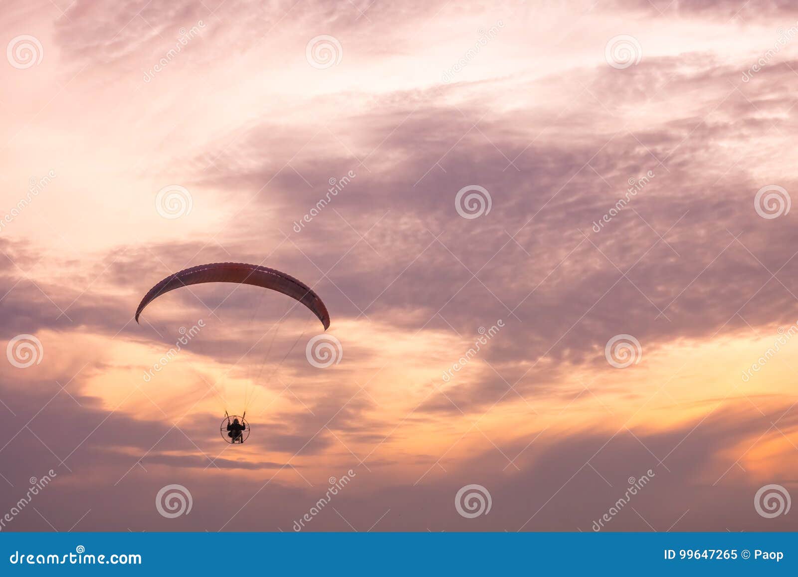 Paraglider Flying at Sunset Editorial Image - Image of landscape ...