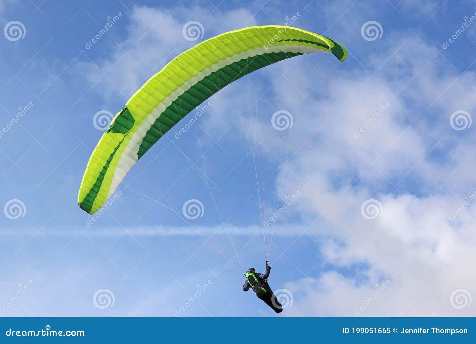 Paraglider Flying Wing in a Blue Sky Stock Image - Image of blue, speed ...