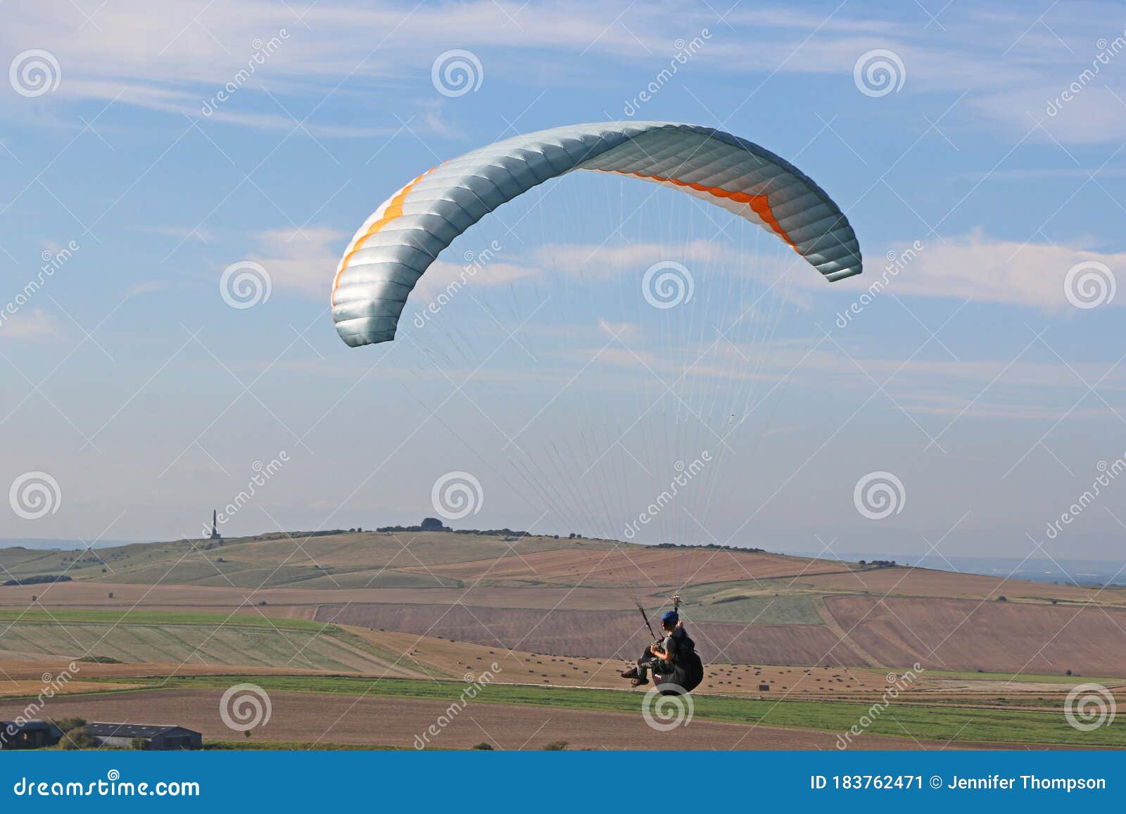Paraglider Flying Wing in Pewsey Vale Editorial Photo - Image of flyer ...