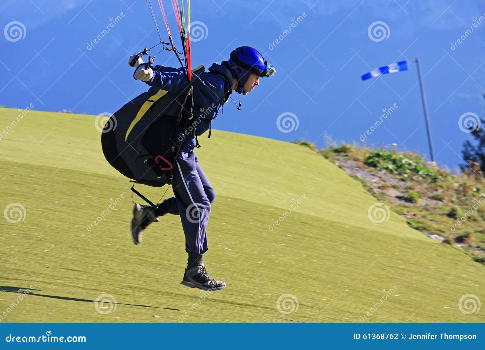 Paraglider launching stock photo. Image of wing, paragliding - 61368762