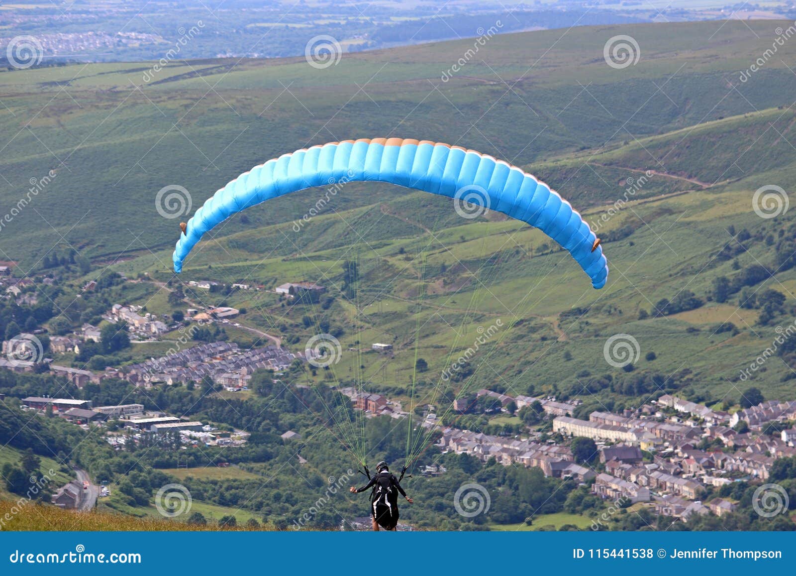 Paraglider launching stock photo. Image of fields, speed - 115441538