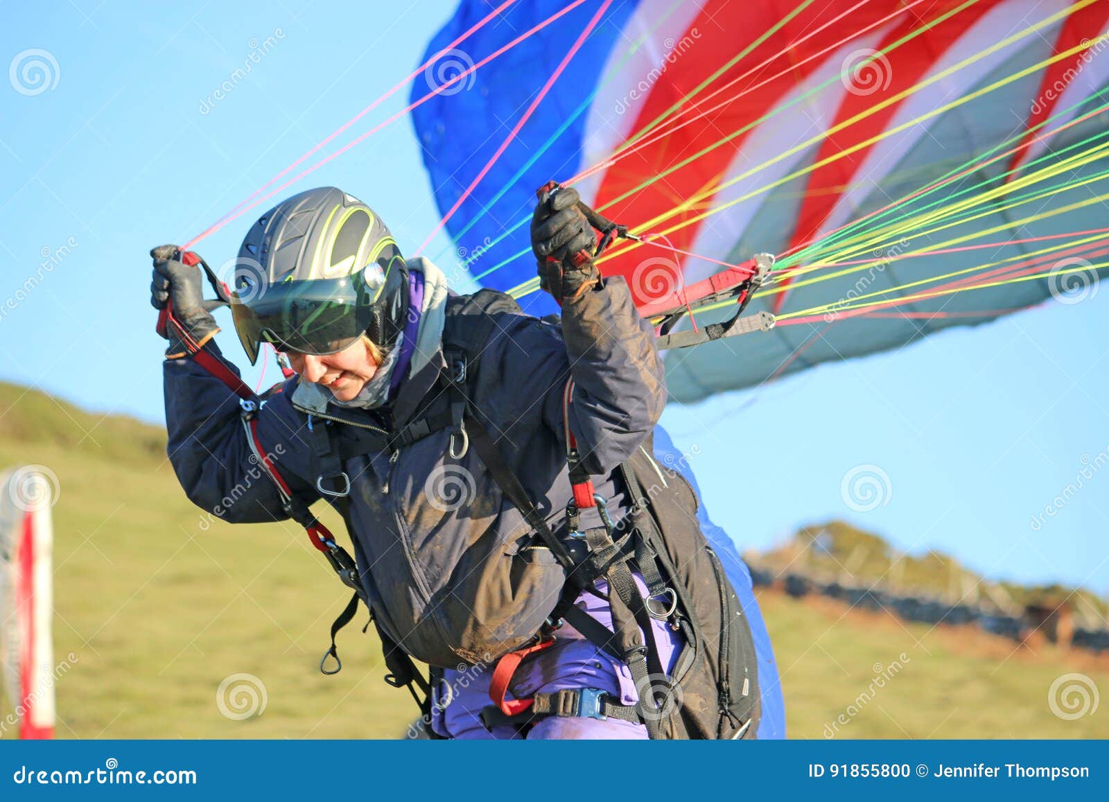 Paraglider launching stock photo. Image of launching - 91855800