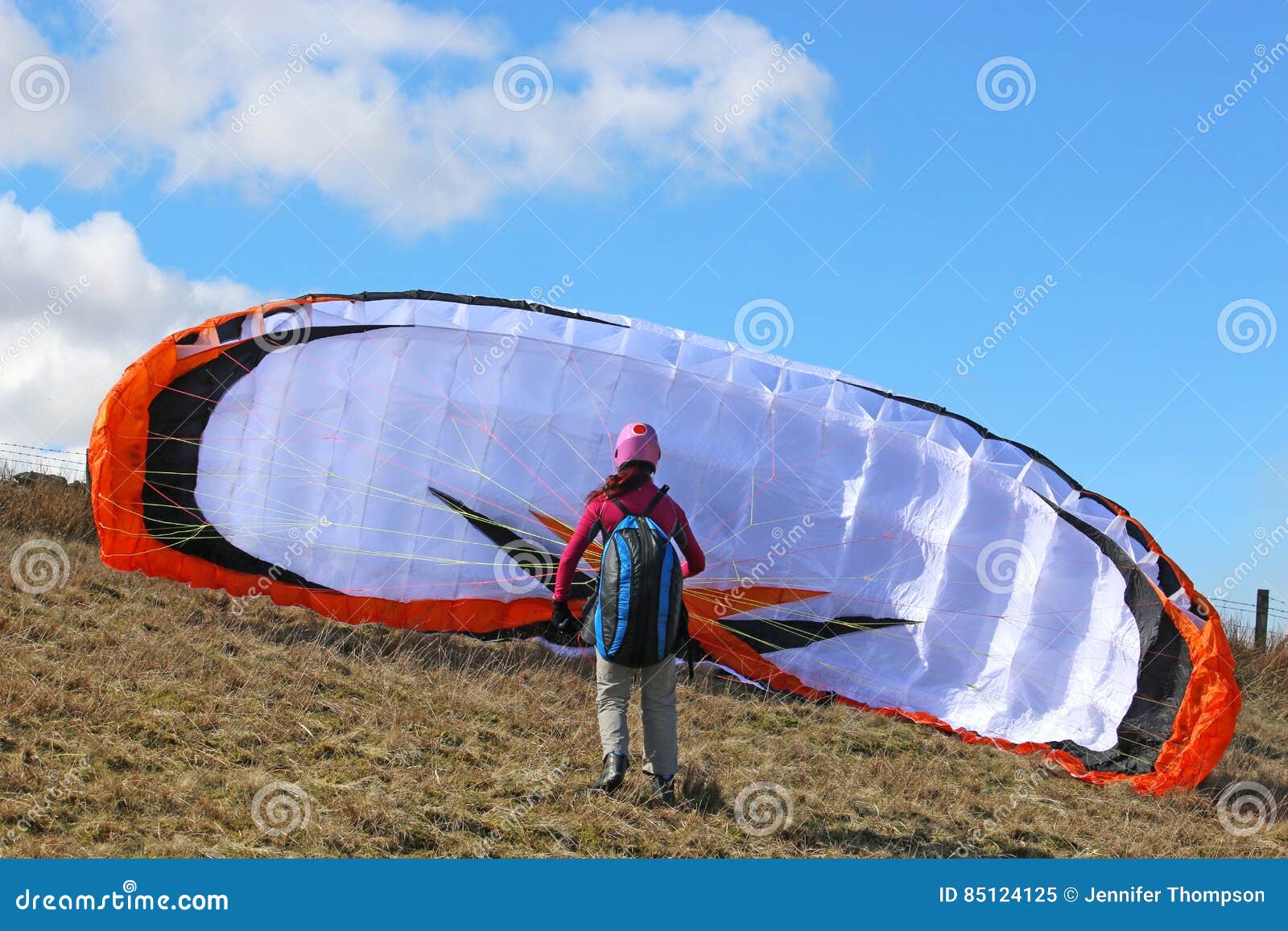 Paraglider launching stock image. Image of paraglide - 85124125
