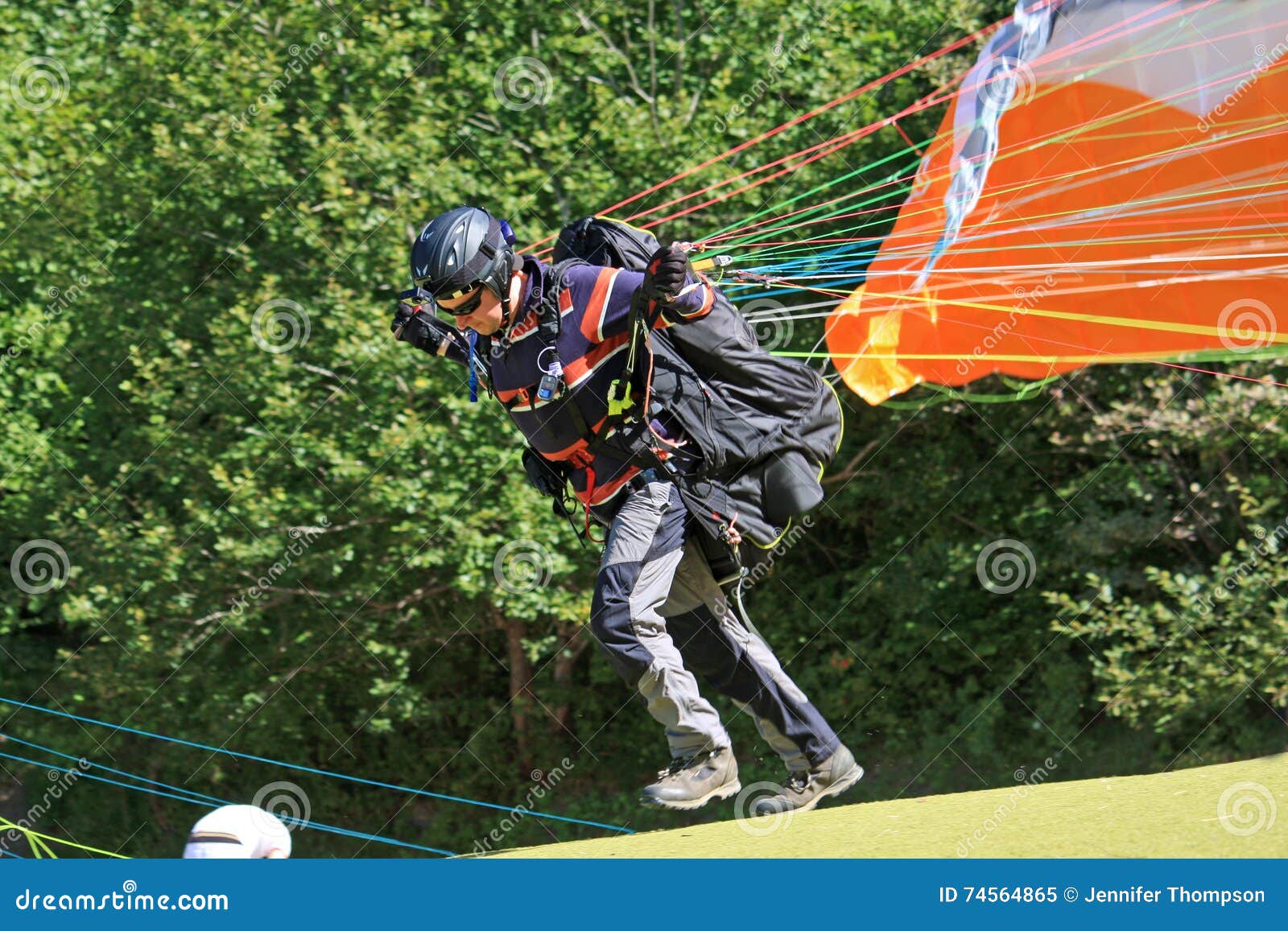 Paraglider launching stock image. Image of paragliding - 74564865