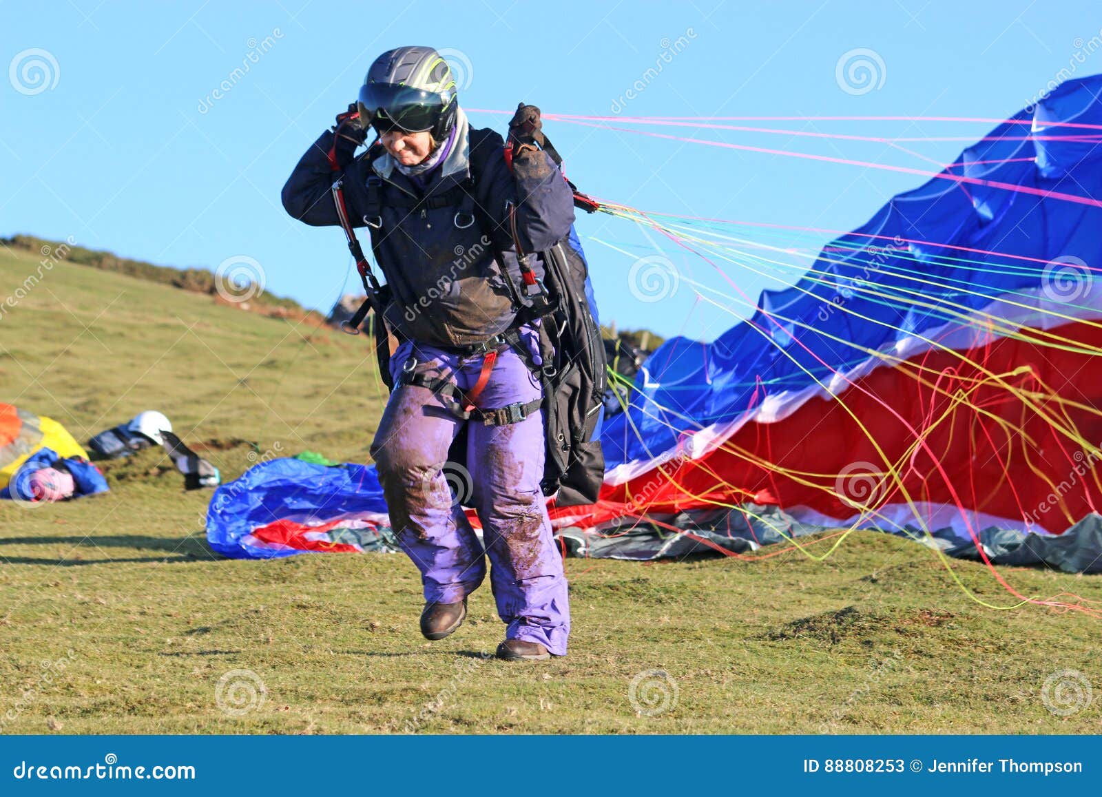 Paraglider launching stock image. Image of starting, flier - 88808253