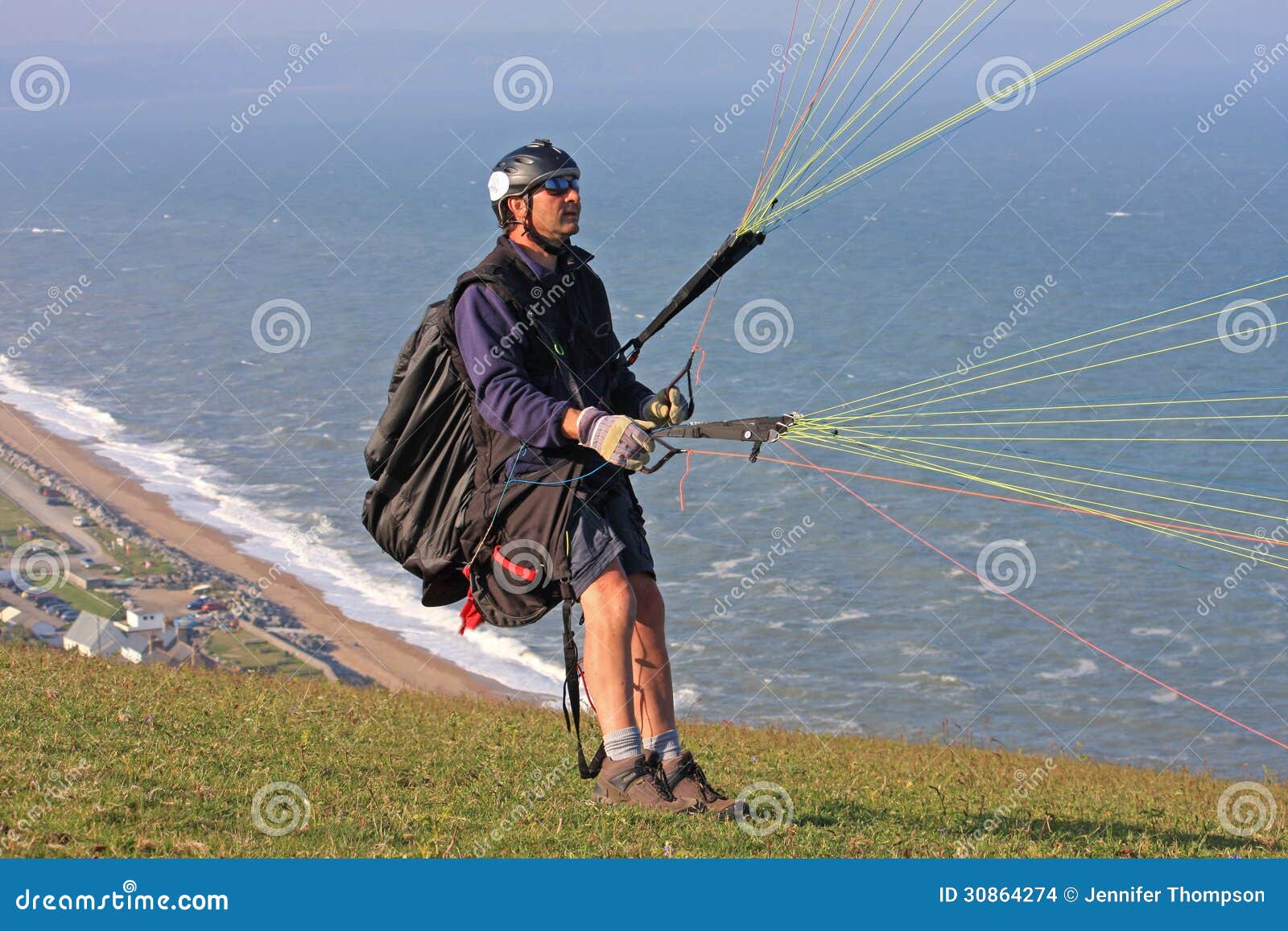 Paraglider launching wing stock photo. Image of cloud - 30864274