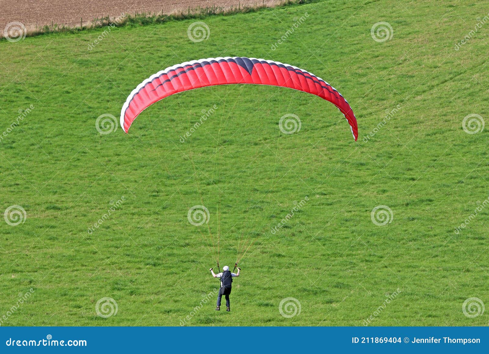 Paraglider Launching Wing on a Hill Editorial Stock Image - Image of ...