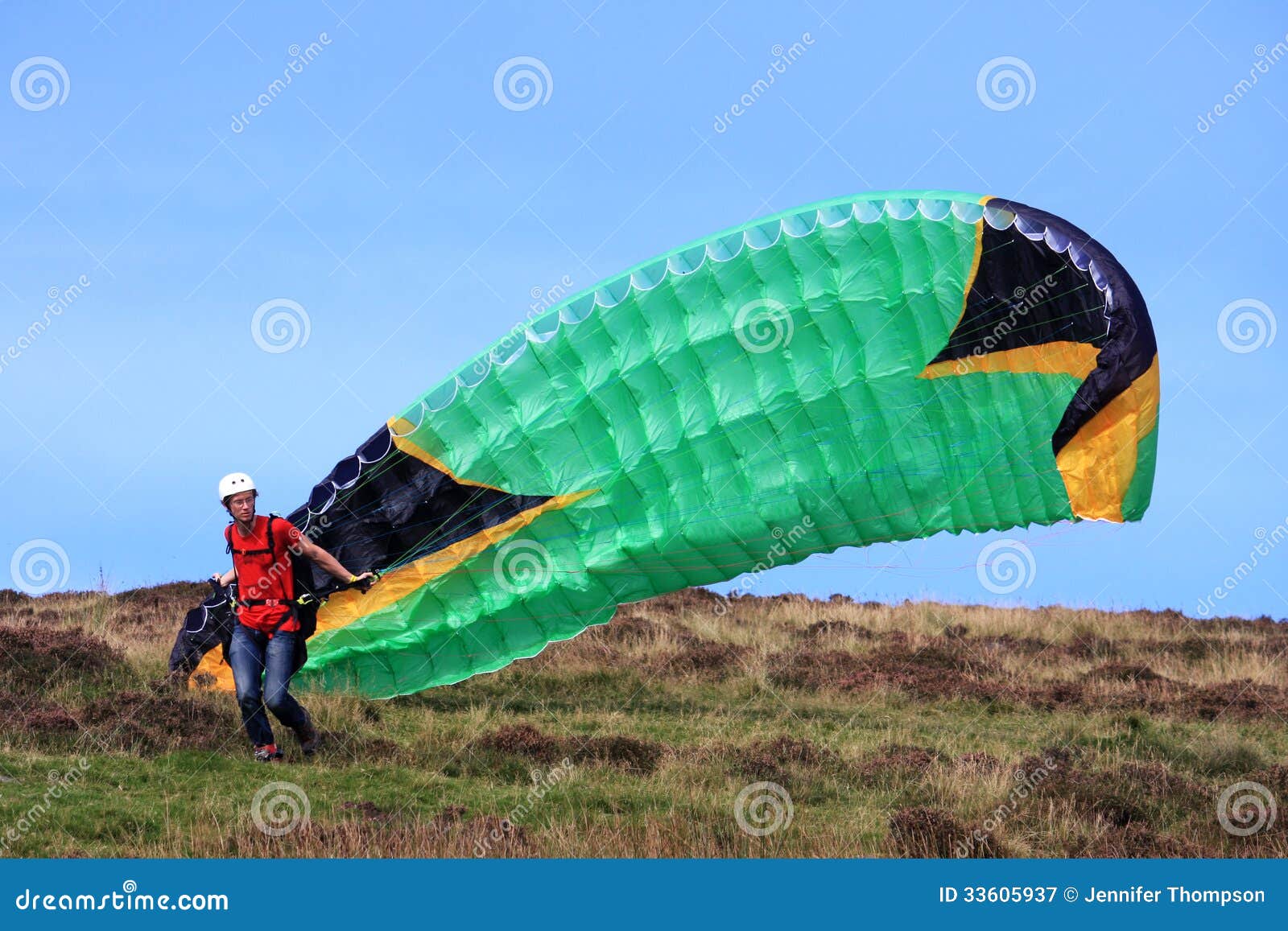 Paraglider launching wing stock image. Image of sport - 33605937
