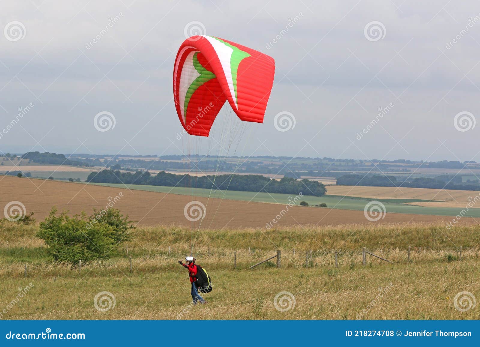 Paraglider Launching Wing at Milk Hill Editorial Stock Photo - Image of ...