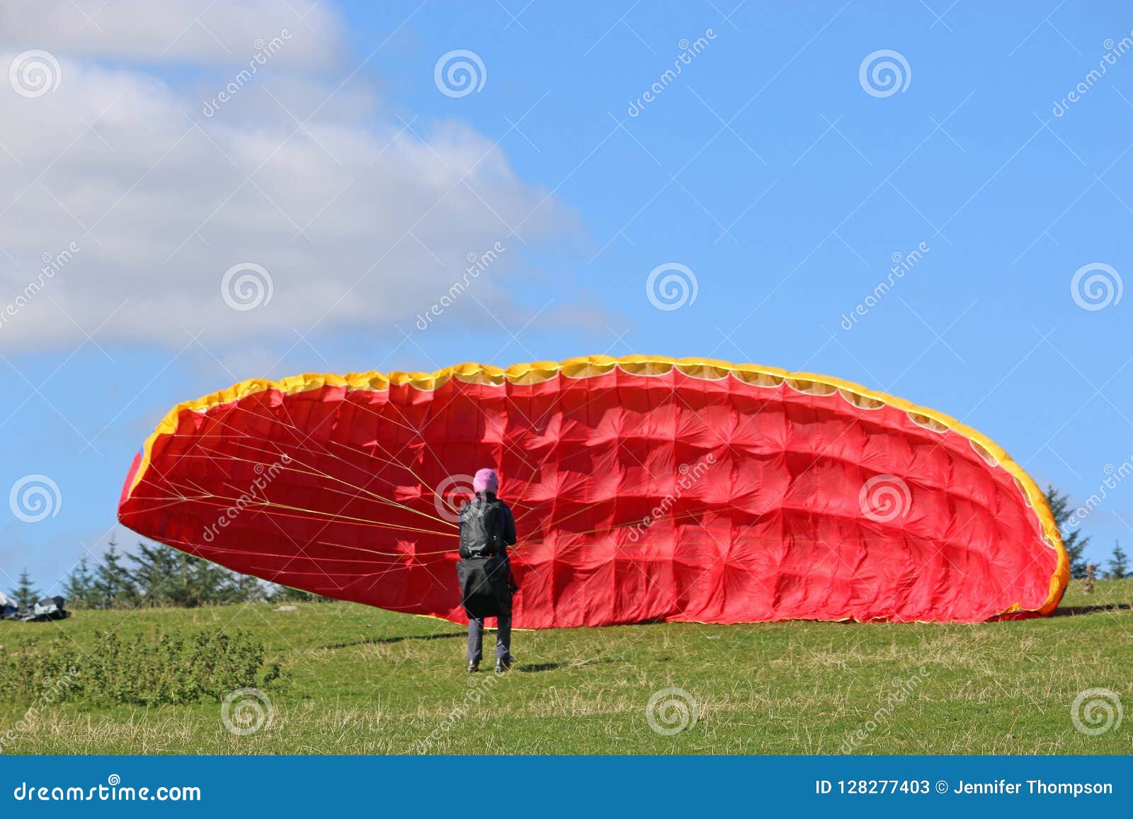 Paraglider launching wing stock image. Image of paragliding - 128277403