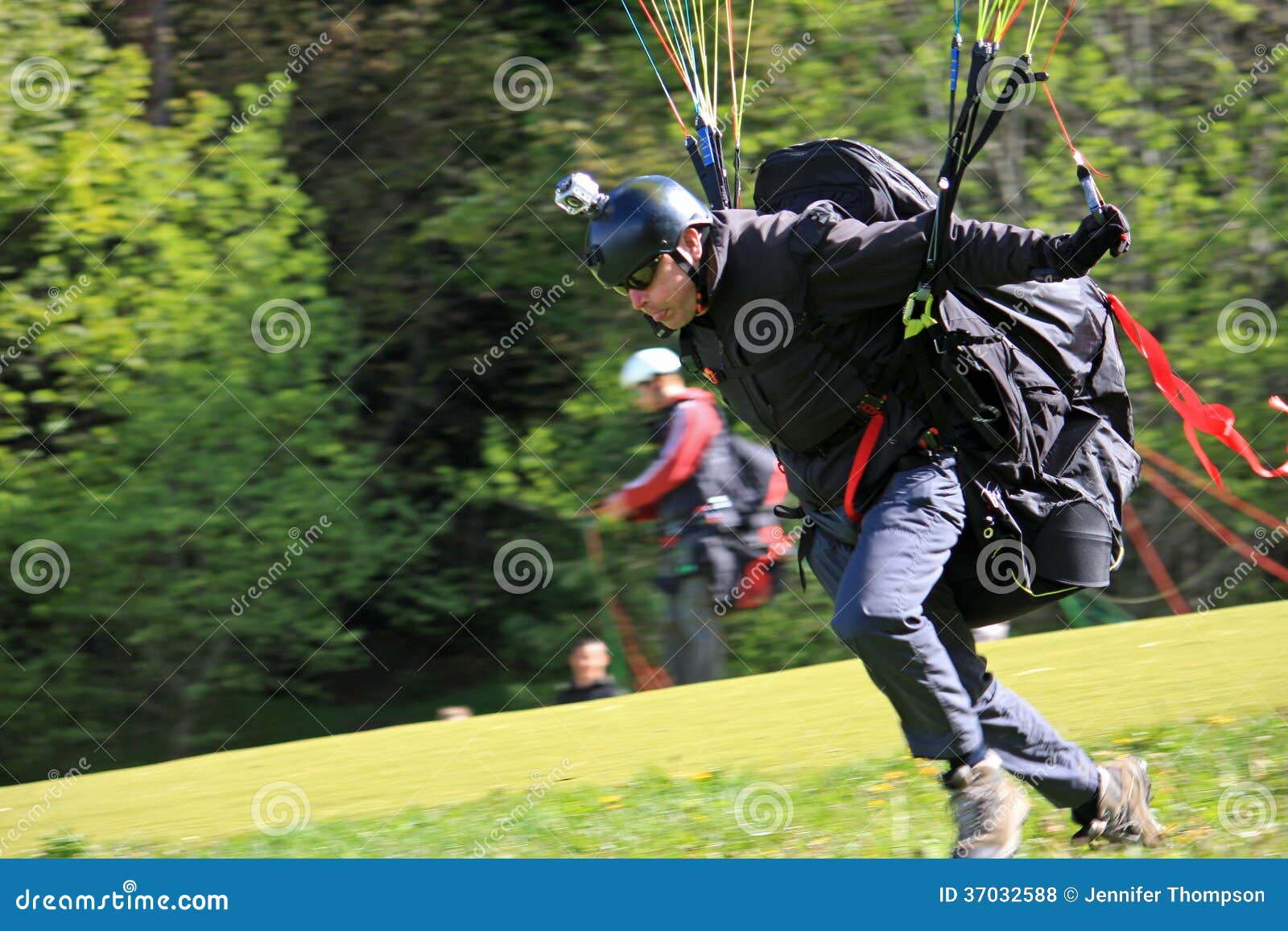 Paraglider Running For Take Off Stock Photography | CartoonDealer.com ...