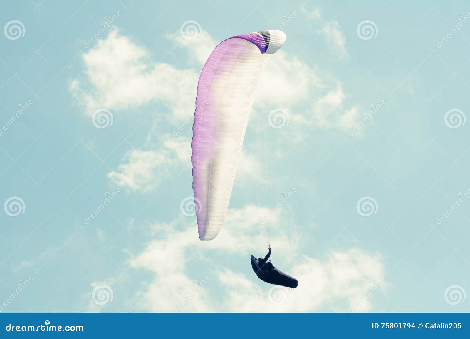 Paraglider Making Loop Up in the Sky Stock Photo - Image of loop ...