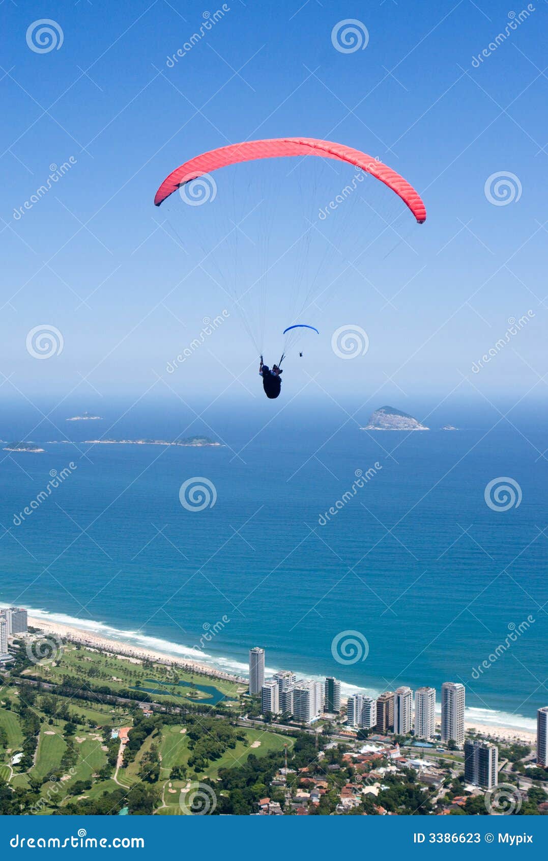 Paraglider Over Rio De Janeiro Stock Image - Image of atlantic, emotion ...