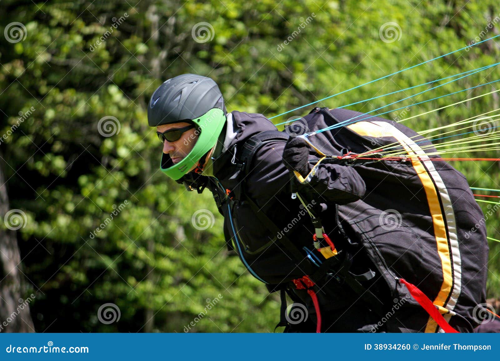 Paraglider stock photo. Image of blue, prepare, hill - 38934260