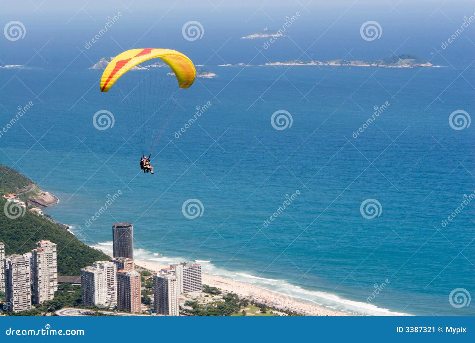 Paraglider in Rio De Janeiro. Stock Image - Image of scenery, activity ...