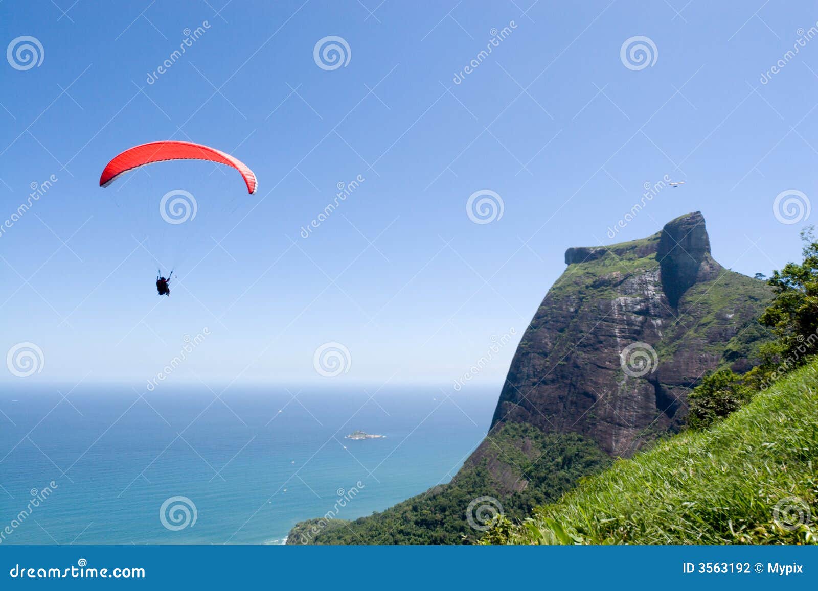Paraglider and Rock Mountain Stock Photo - Image of exhilarating ...