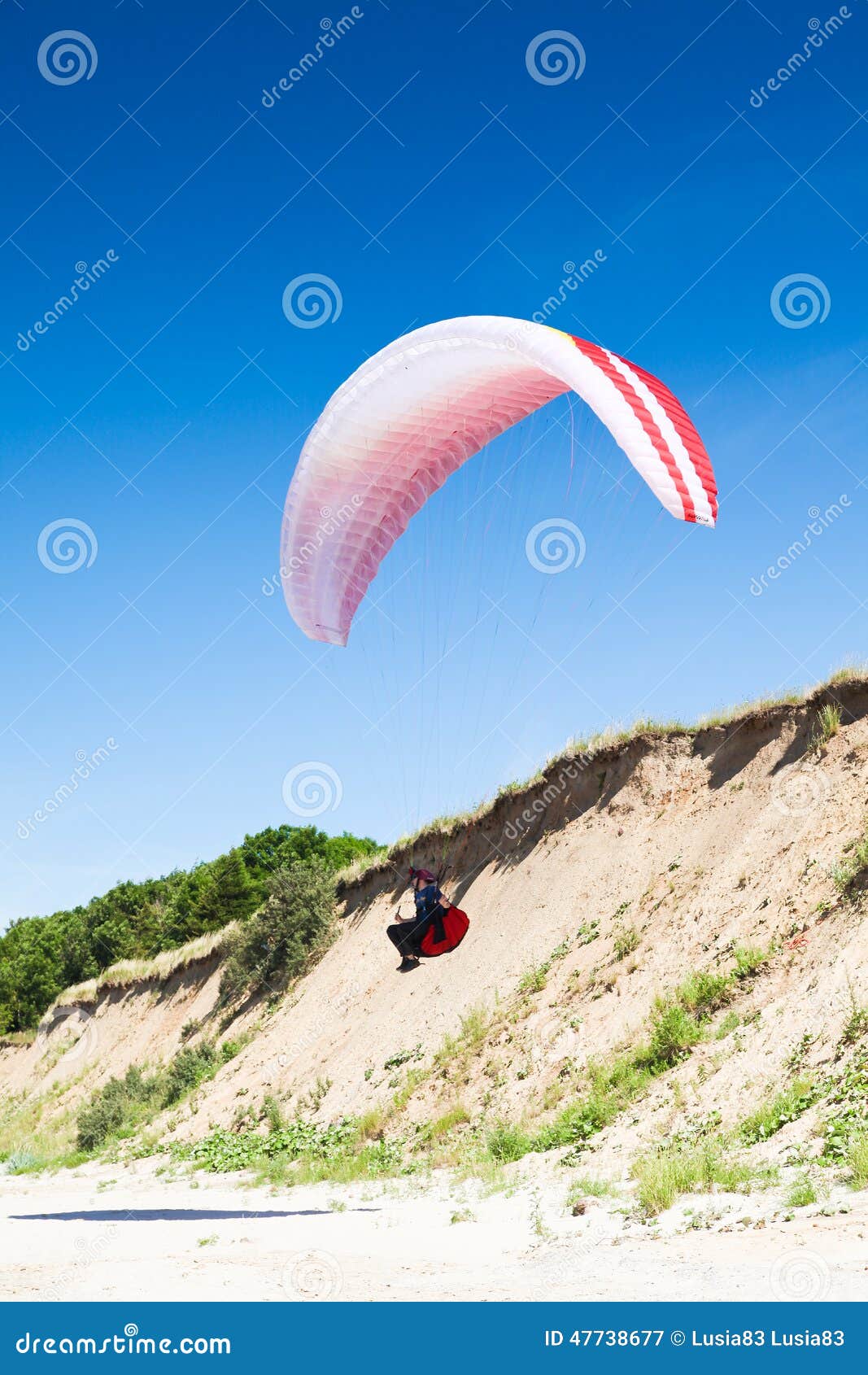 Paraglider at the Sea Shore Stock Image - Image of effort, adventure ...
