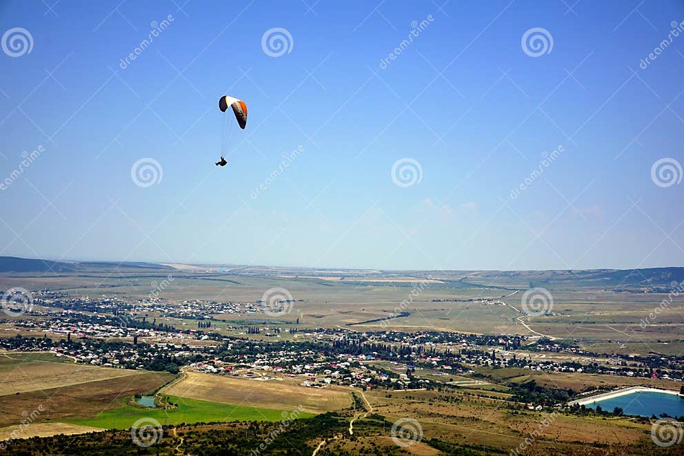 Paraglider stock image. Image of sunset, spring, beautiful - 113240687
