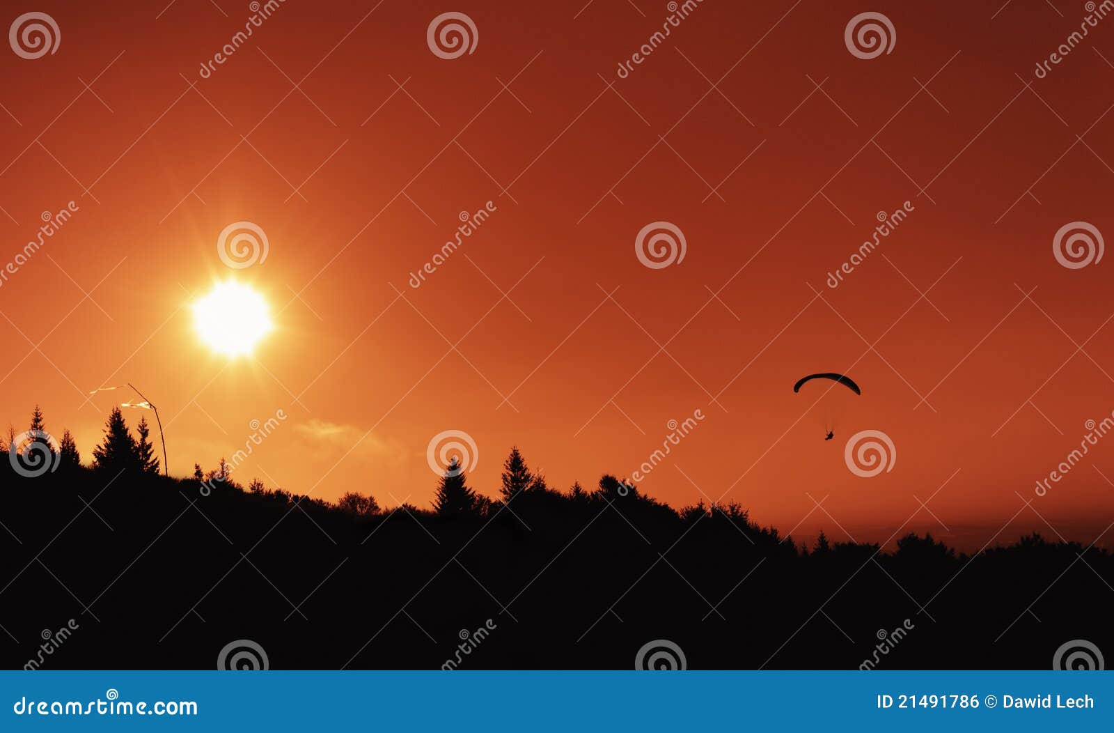 Paraglider at sunset stock photo. Image of nature, adventure - 21491786