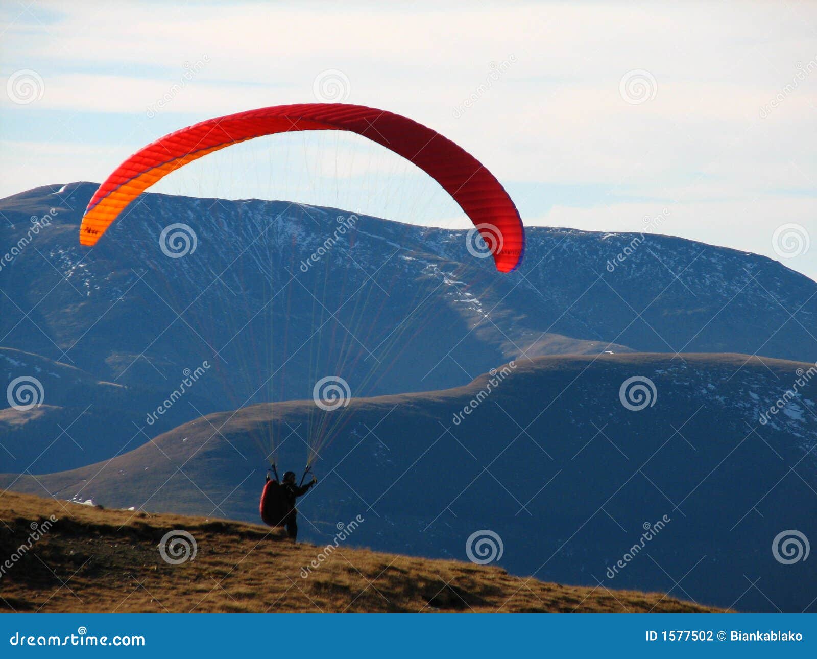Paraglider take-off stock photo. Image of hobby, sport - 1577502