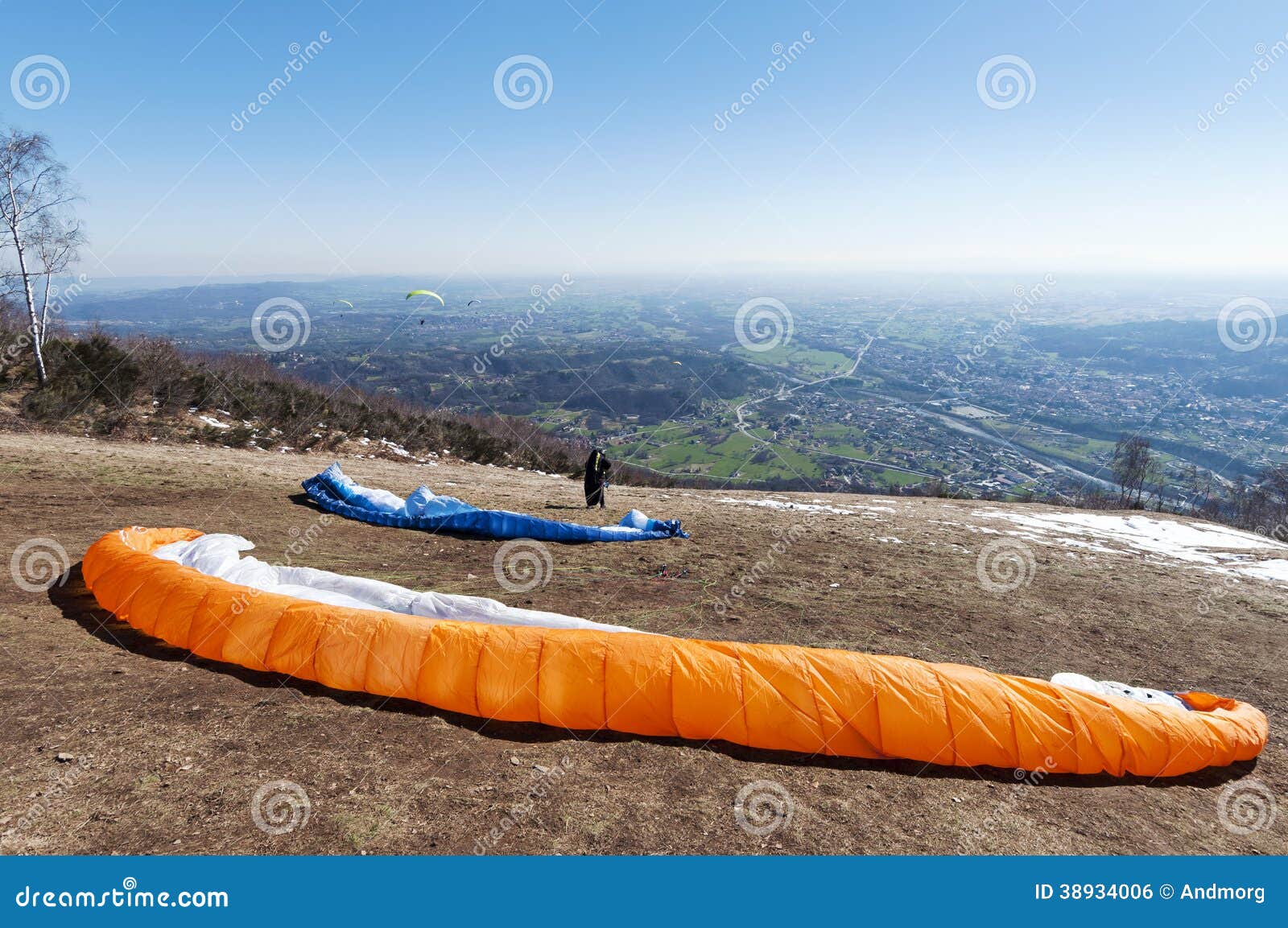 Paraglider take-off stock photo. Image of outdoors, daylight - 38934006
