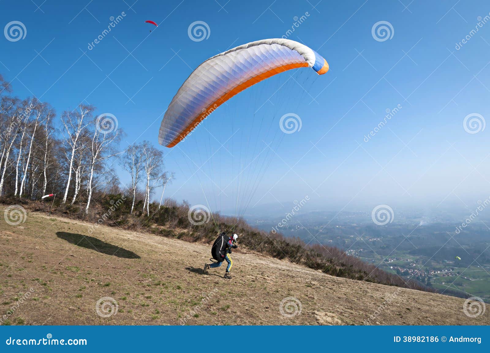 Paraglider take-off stock photo. Image of lifestyle, action - 38982186